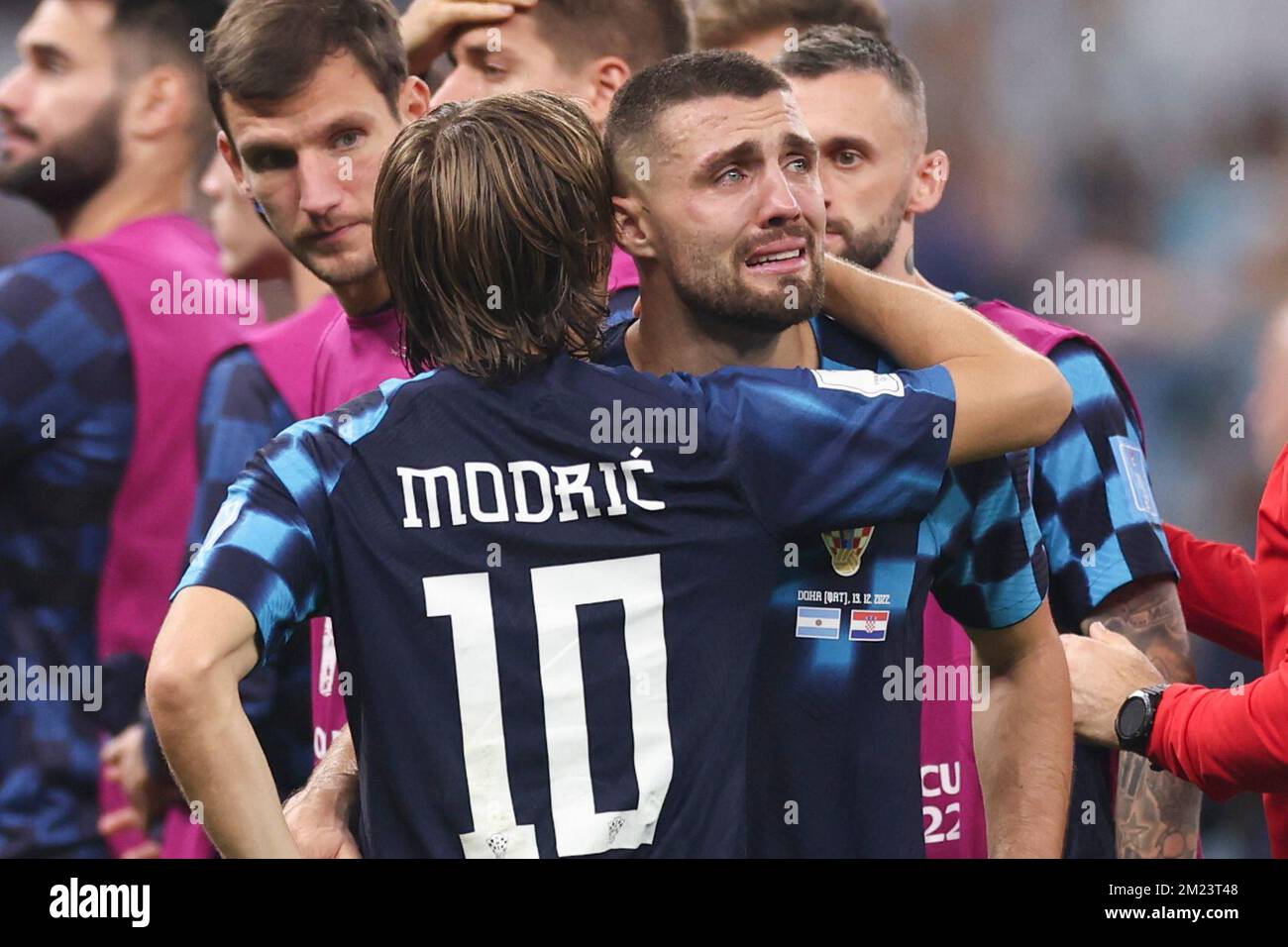 Lusail, Qatar. 13th Dec, 2022. Andrej Kramaric of Croatia cries after ...