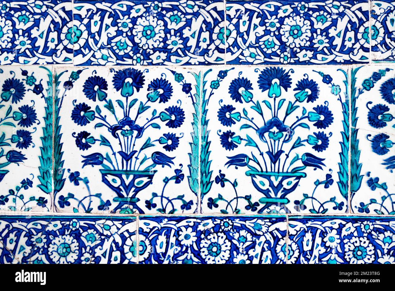 Antique Turkish Iznik tiles of the Ottoman Imperial Harem in Topkapi ...