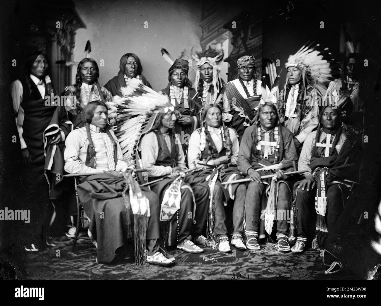 Native American Indians, Seated, L to R: Yellow Bear, Red Cloud, Big ...