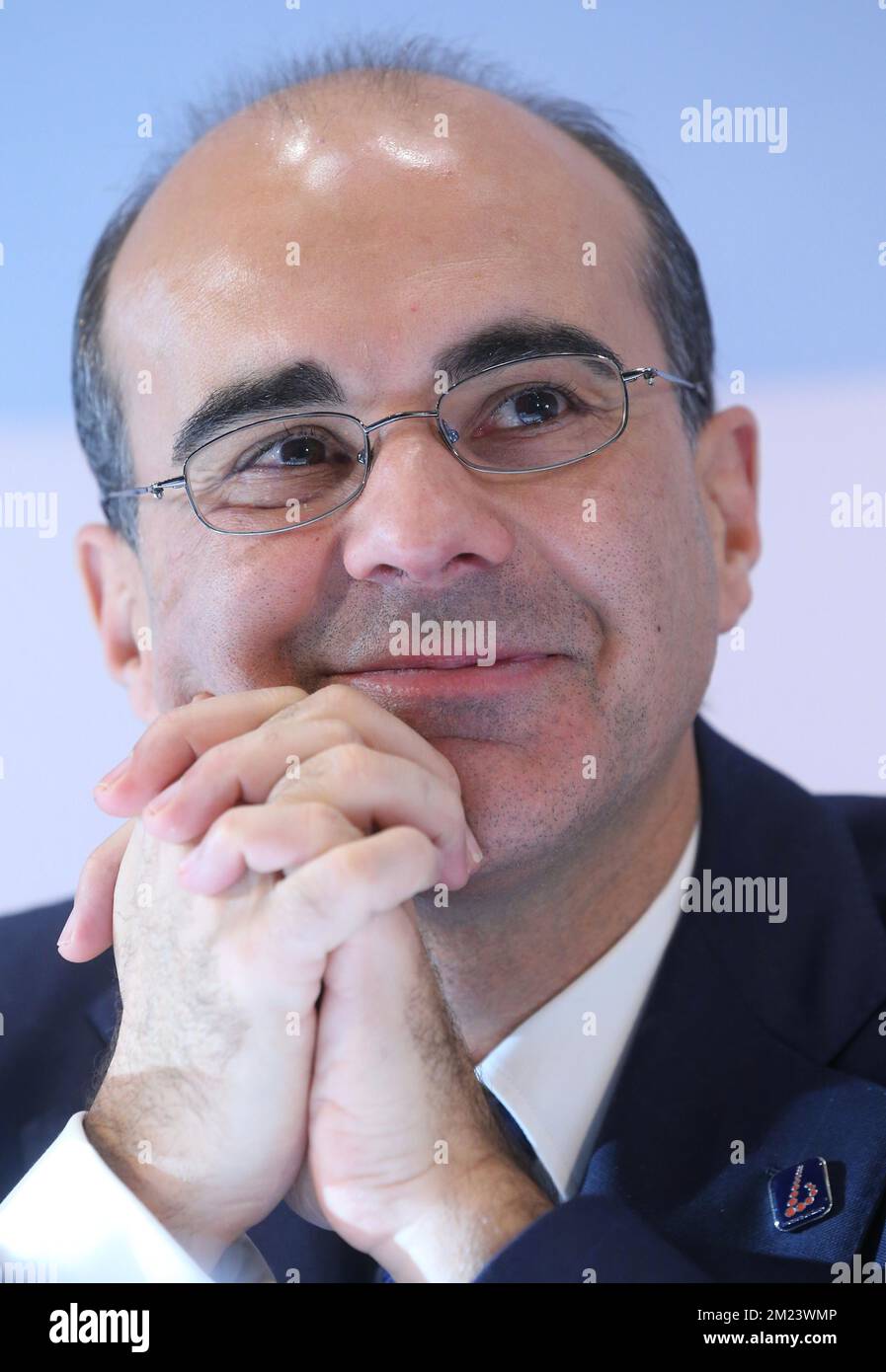 Brussels Airlines CEO Bernard Gustin pictured during a press conference ...