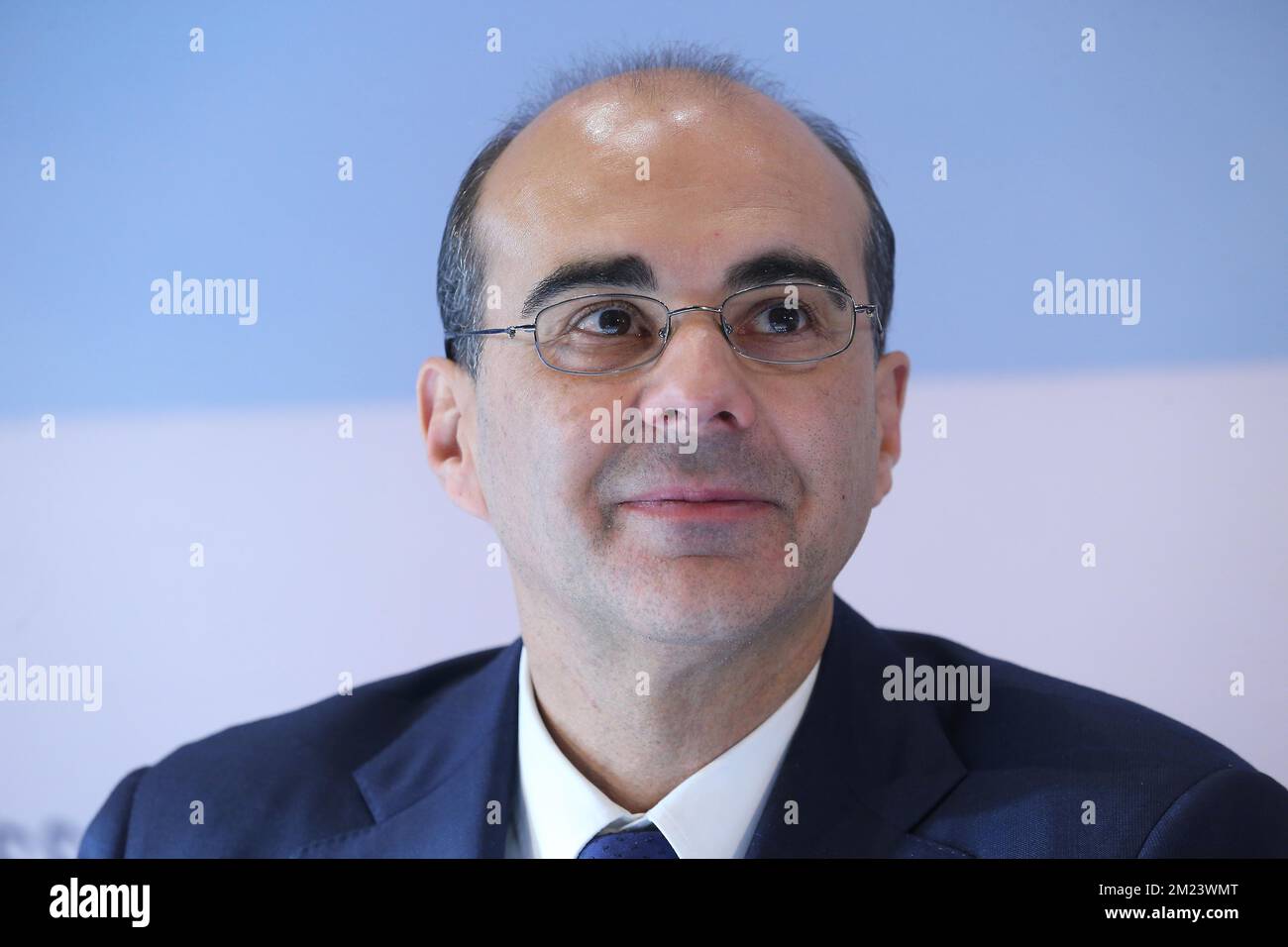 Brussels Airlines CEO Bernard Gustin pictured during a press conference ...