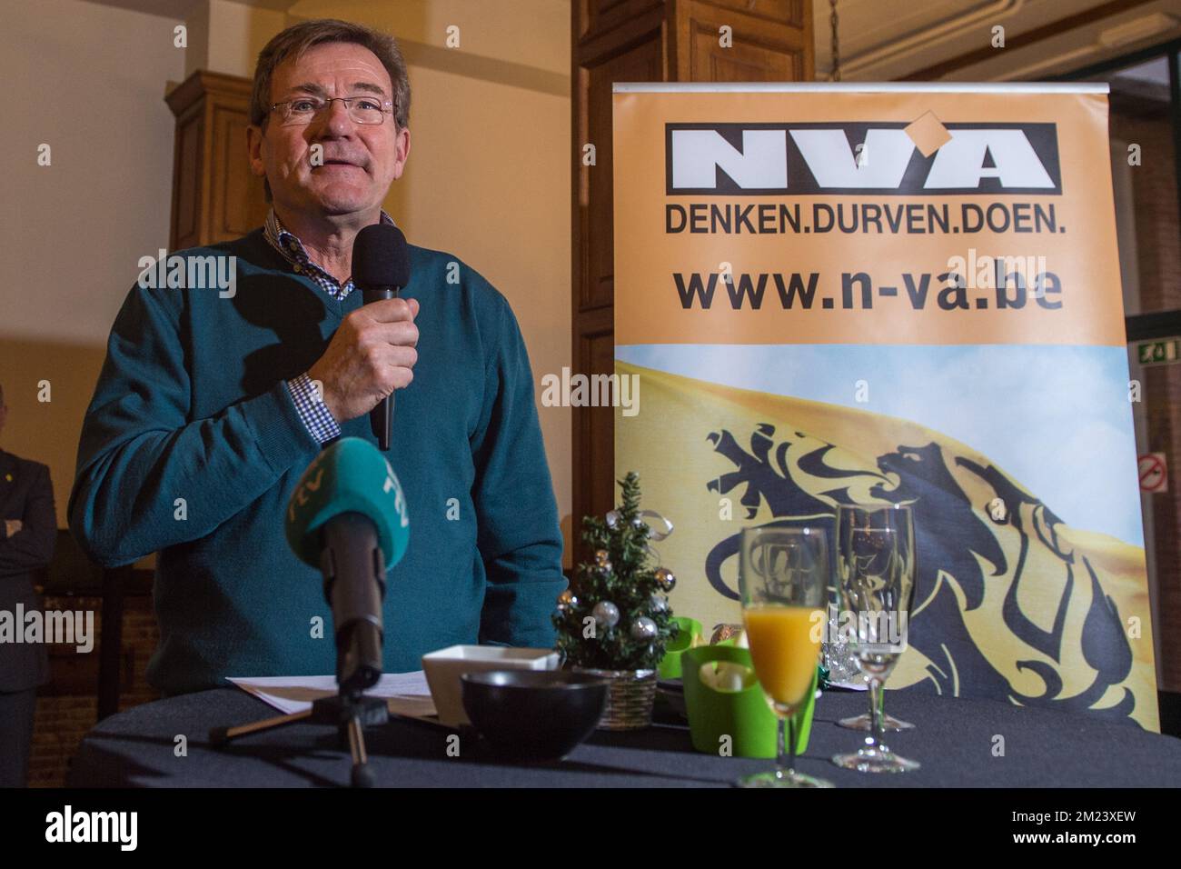 Finance Minister Johan Van Overtveldt pictured during the Christmas ...