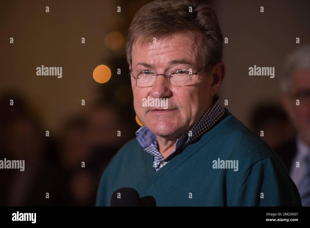 Finance Minister Johan Van Overtveldt pictured during the Christmas ...