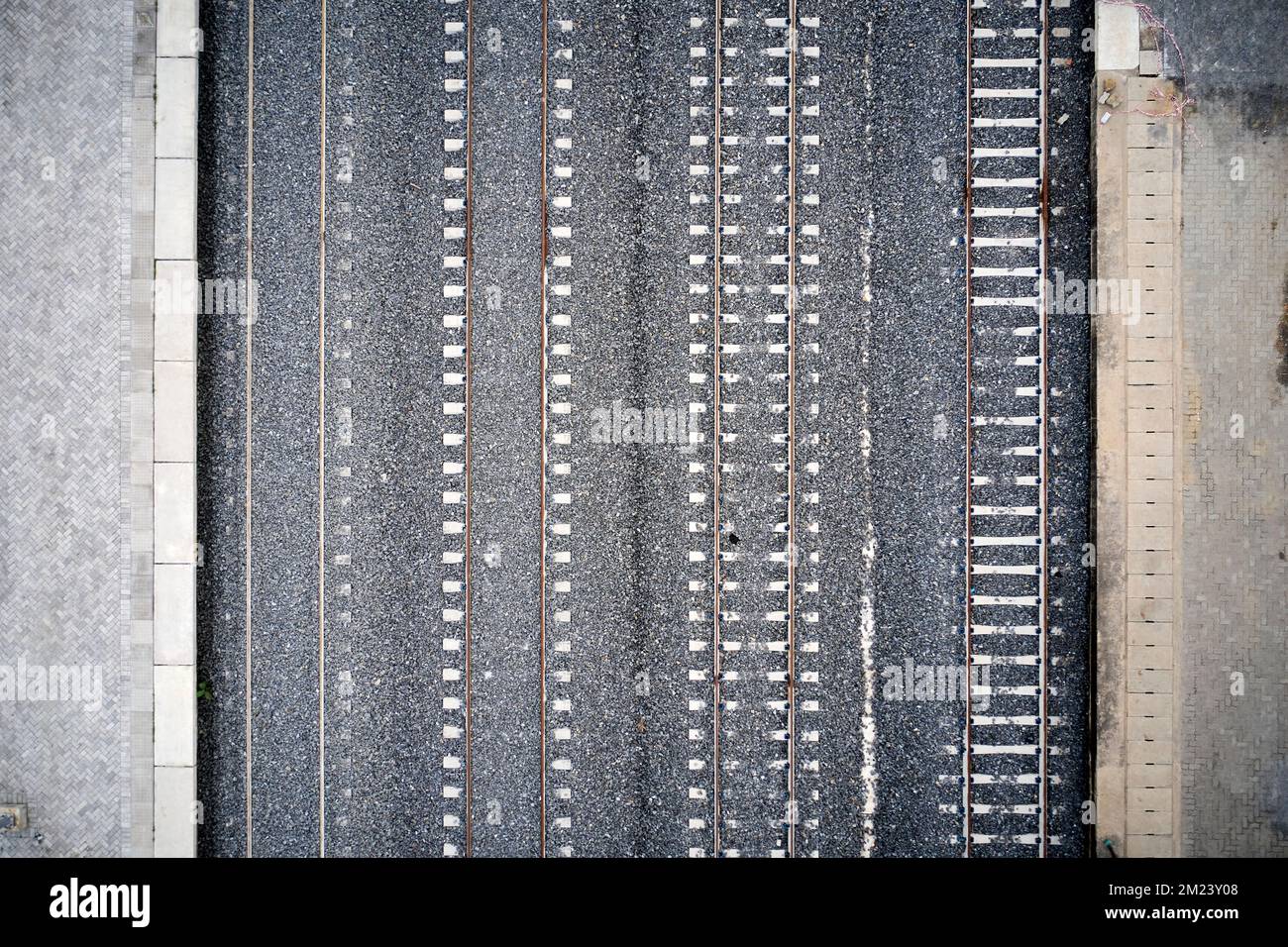 An aerial shot of a train track in Ghana Stock Photo - Alamy