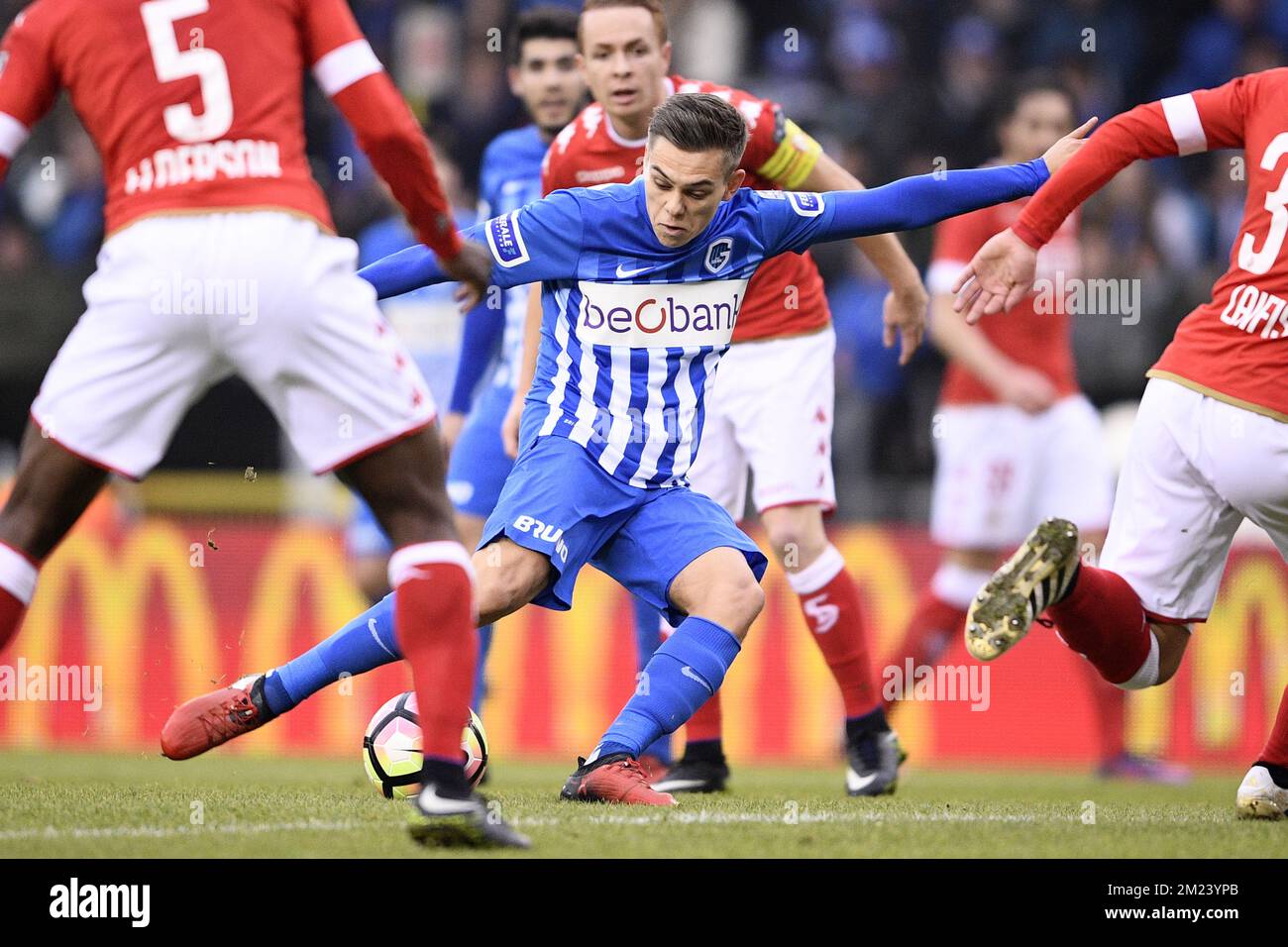 Genk's Leandro Trossard pictured in action during the Jupiler Pro ...