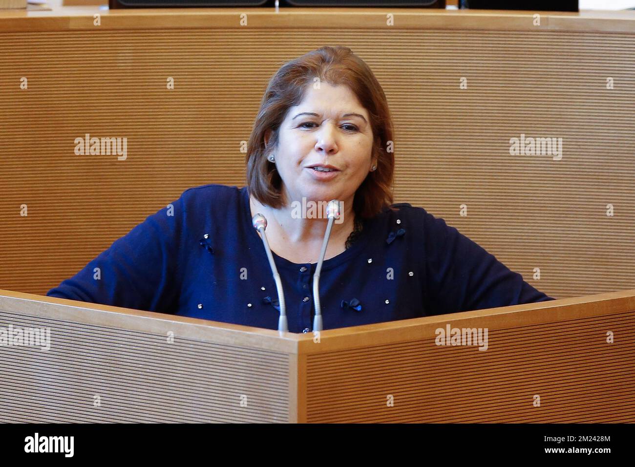 PS' Latifa Gahouchi pictured during a plenary session of the Walloon ...