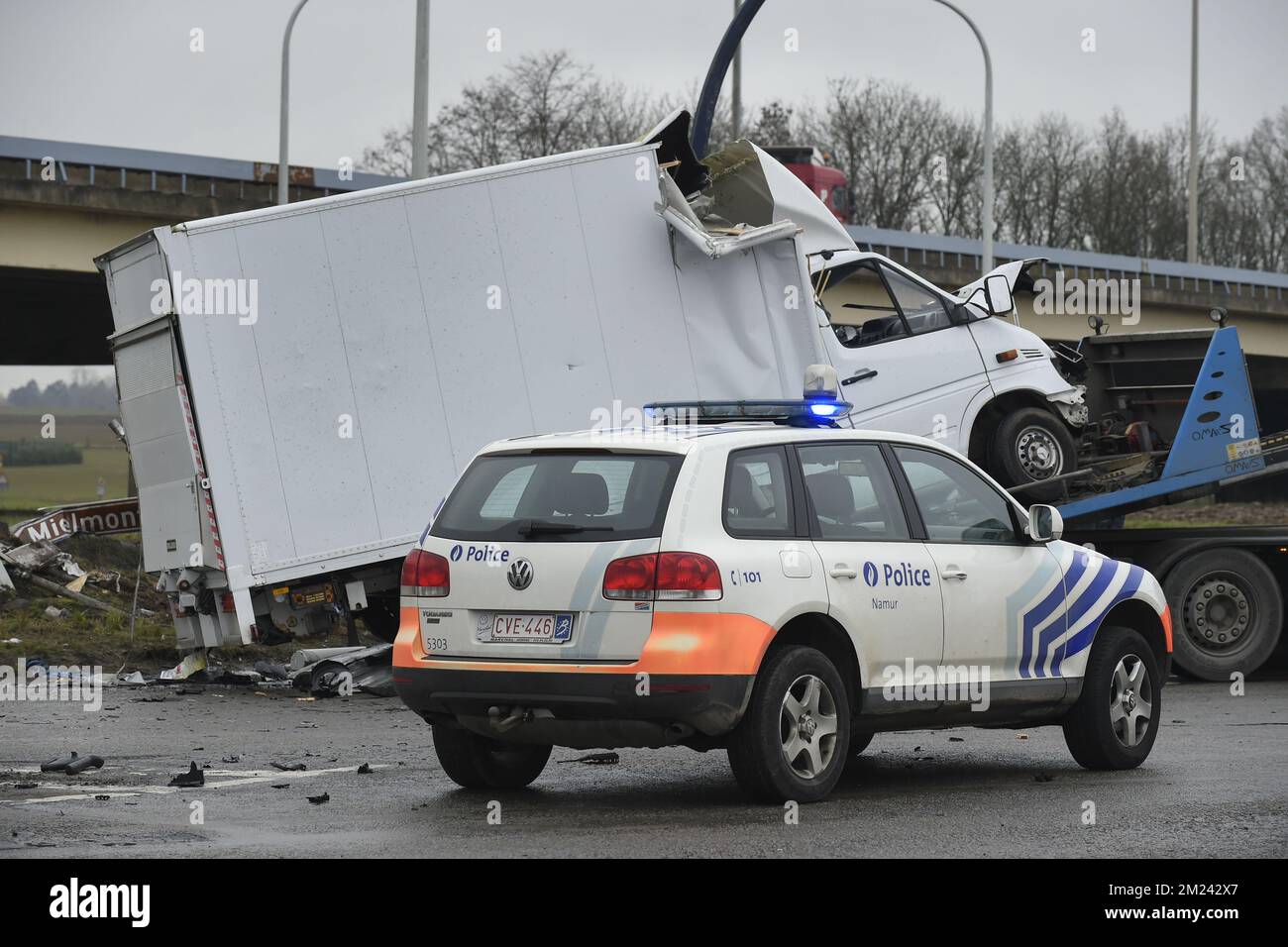 Illustration picture shows police at the scene of an accident on the ...