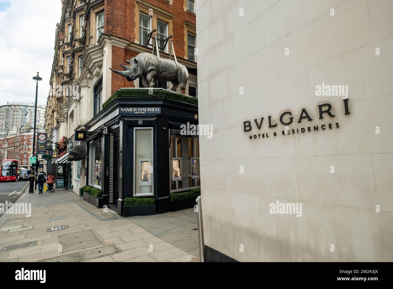 London- September 2022: Bulgari hotel London, a 5 star hotel and ...