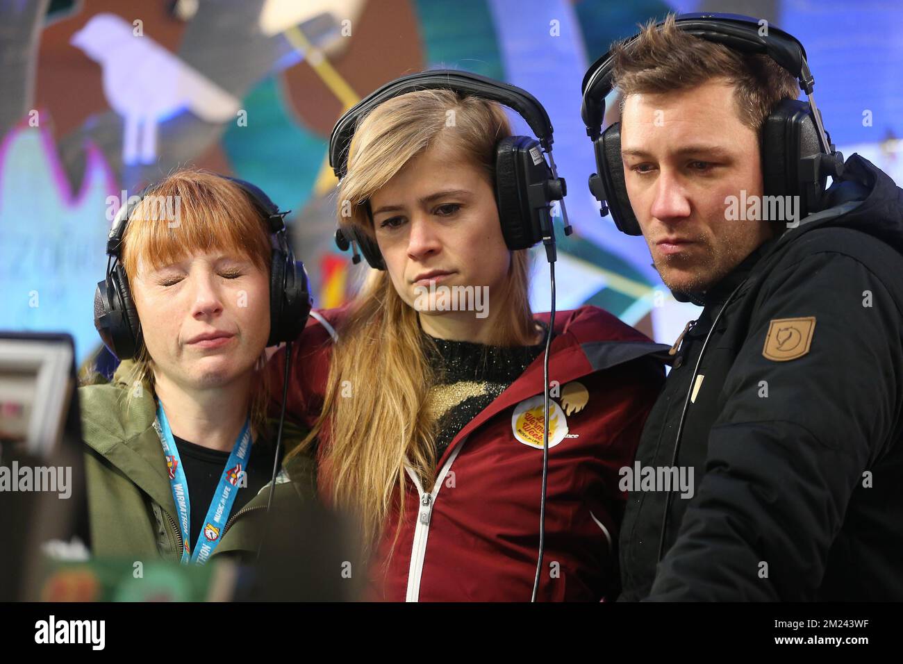Radio presenter Linde Merckpoel, Eva De Roo and Bram Willems pictured ...