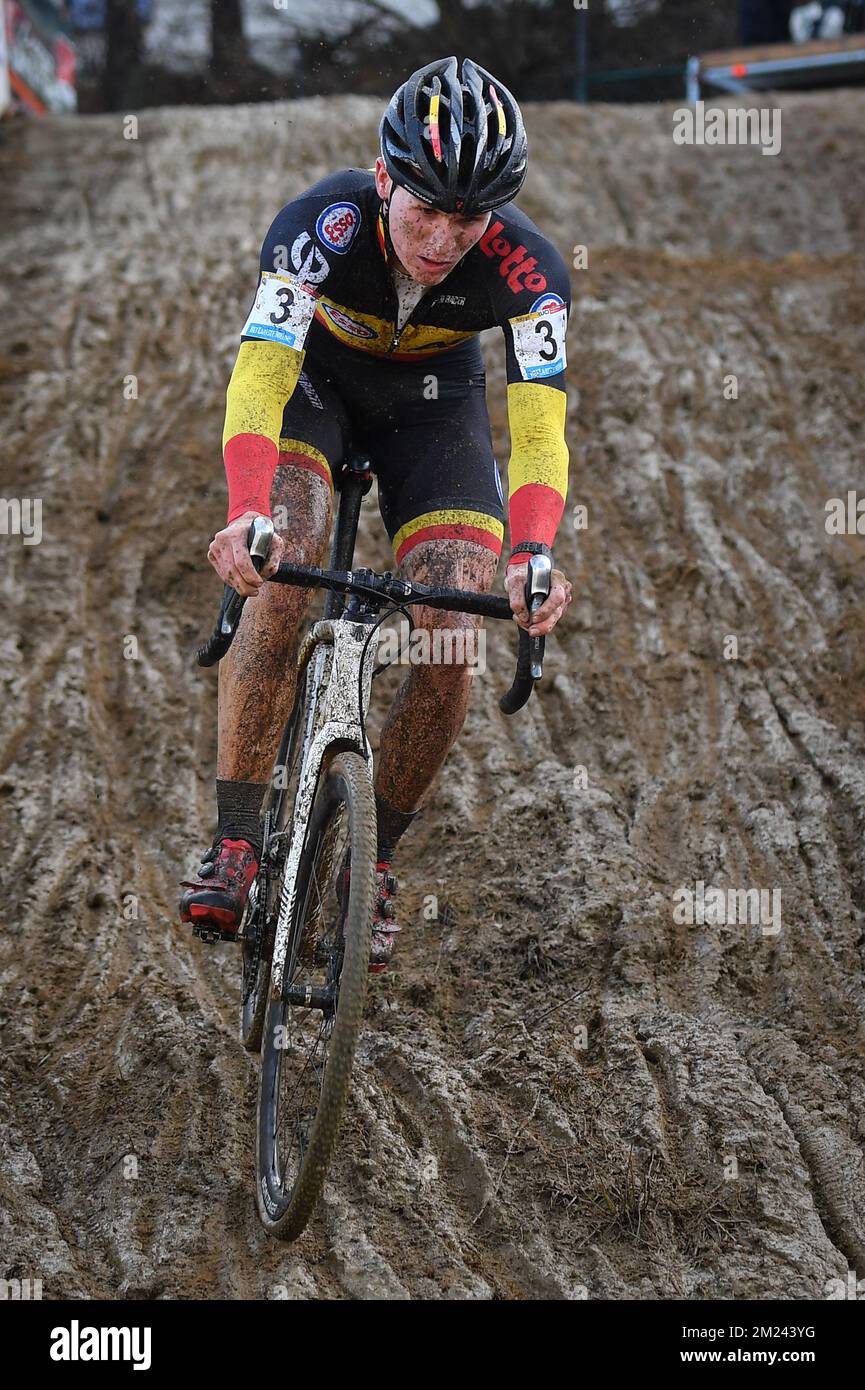 Belgian Thijs Aerts pictured in action during the sixth stage in the ...