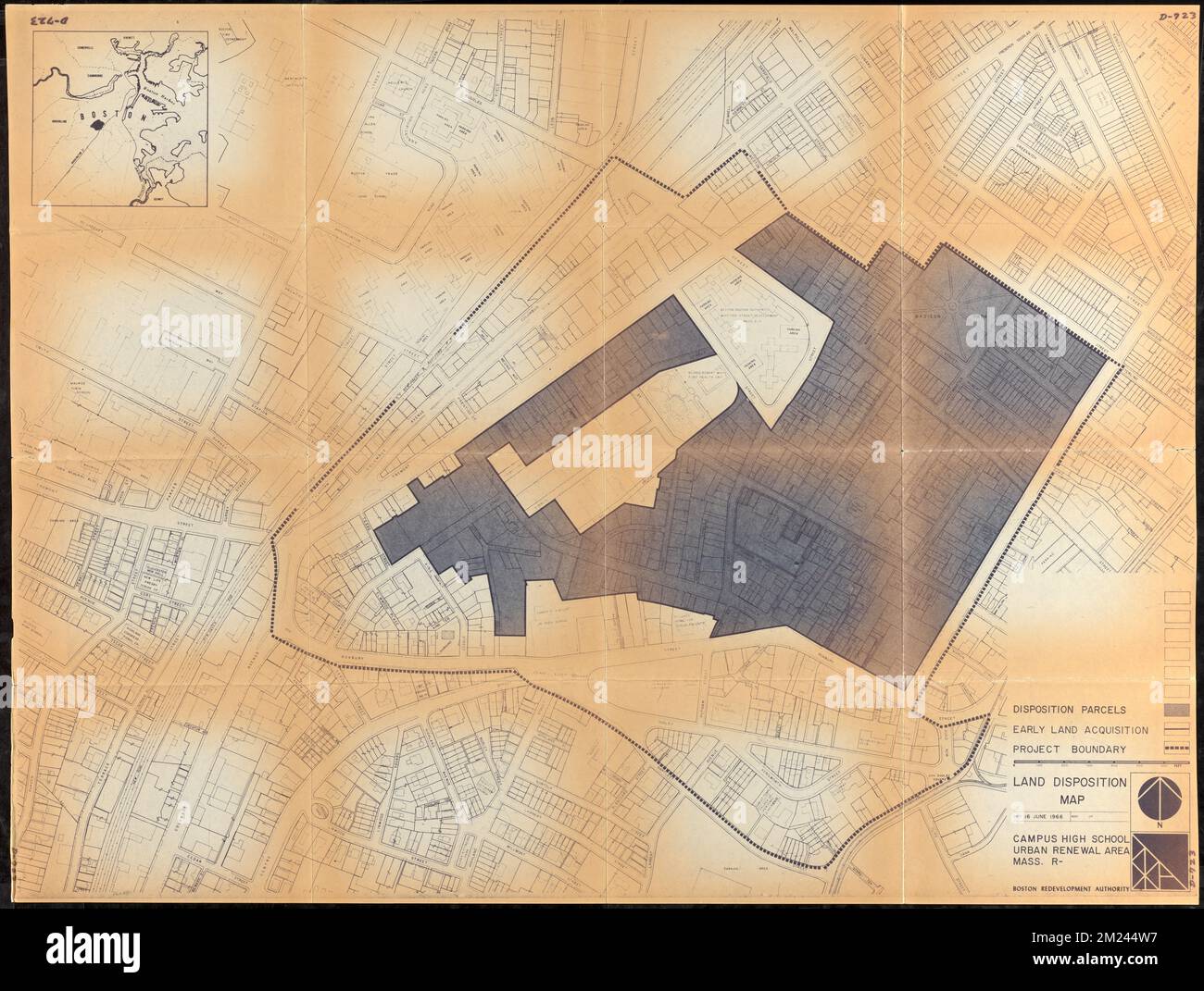Campus High School urban renewal area, Mass. r- : land disposition map ...
