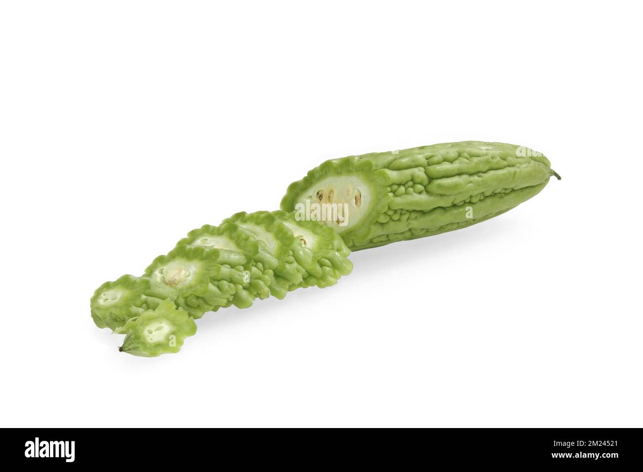 bitter gourd (Momordica charantia) with cut pieces Stock Photo - Alamy