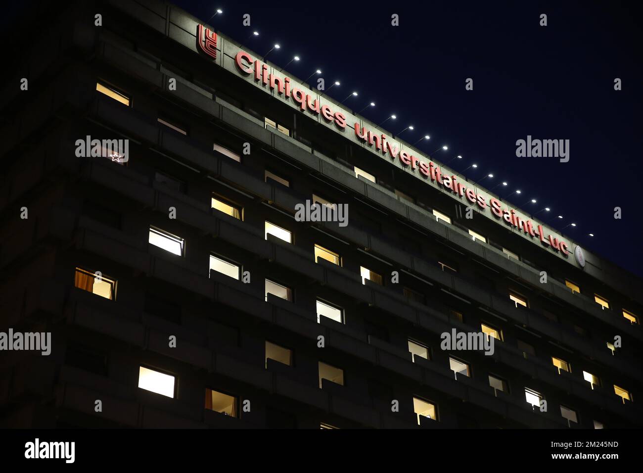 Illustration picture shows the logo of the 'Cliniques Universitaires ...