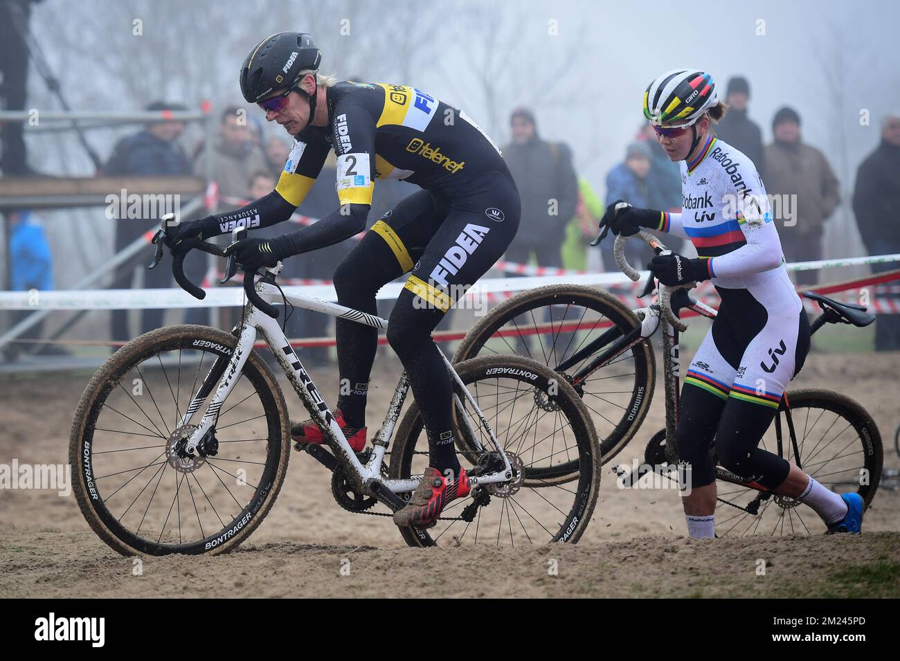 Belgian Ellen Van Loy and Dutch Thalita De Jong pictured in action ...