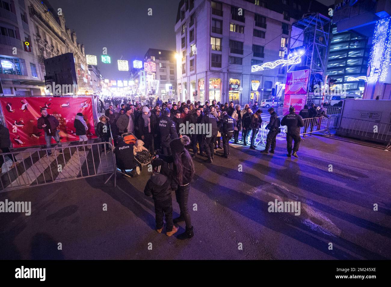 Illustration picture shows security measures during the New Year's eve ...