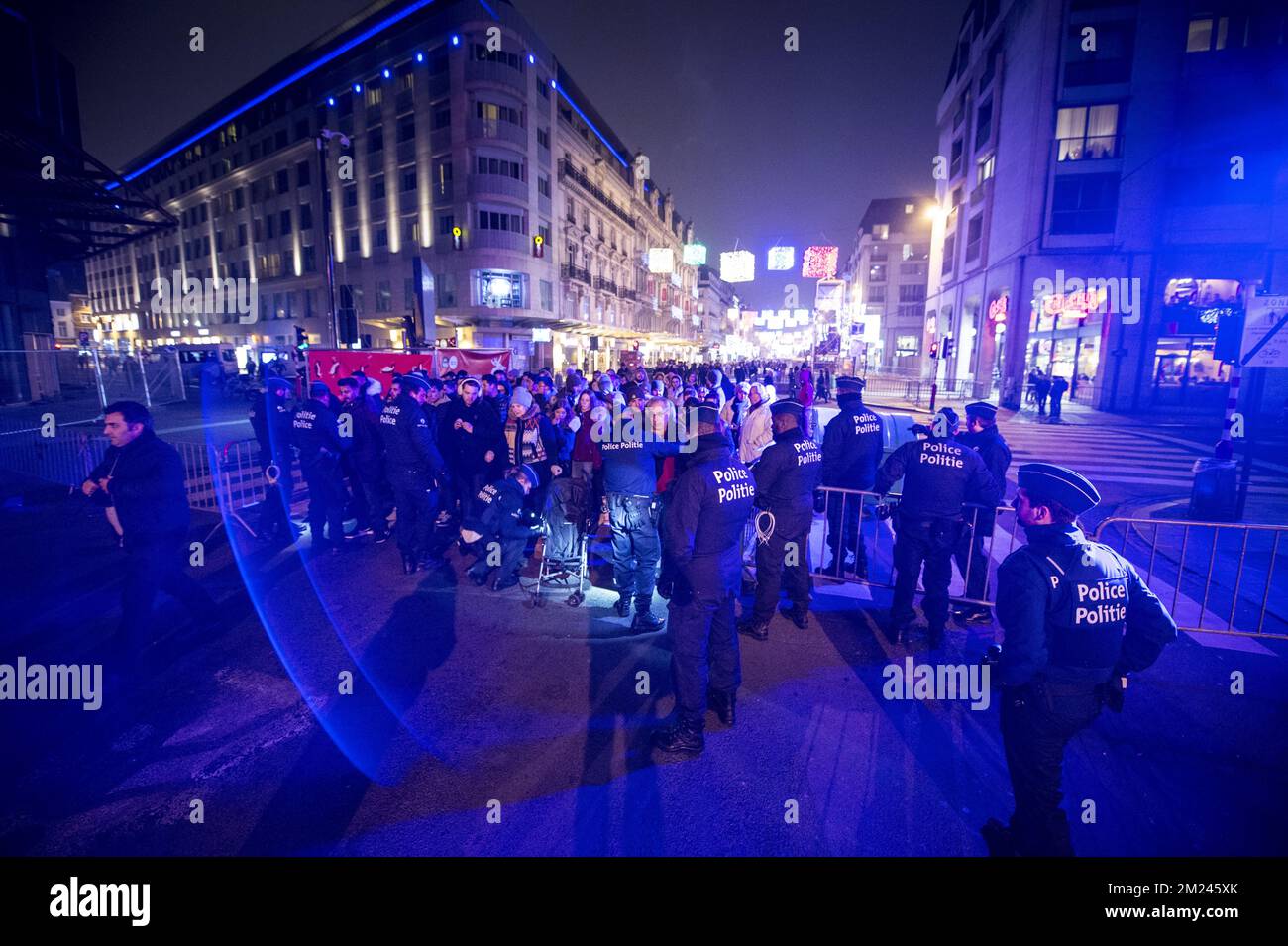 Illustration picture shows security measures during the New Year's eve ...