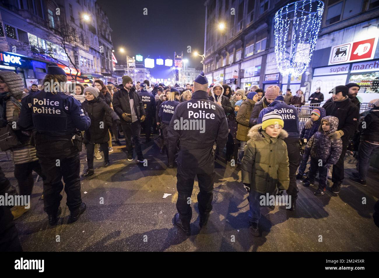Illustration picture shows security measures during the New Year's eve ...