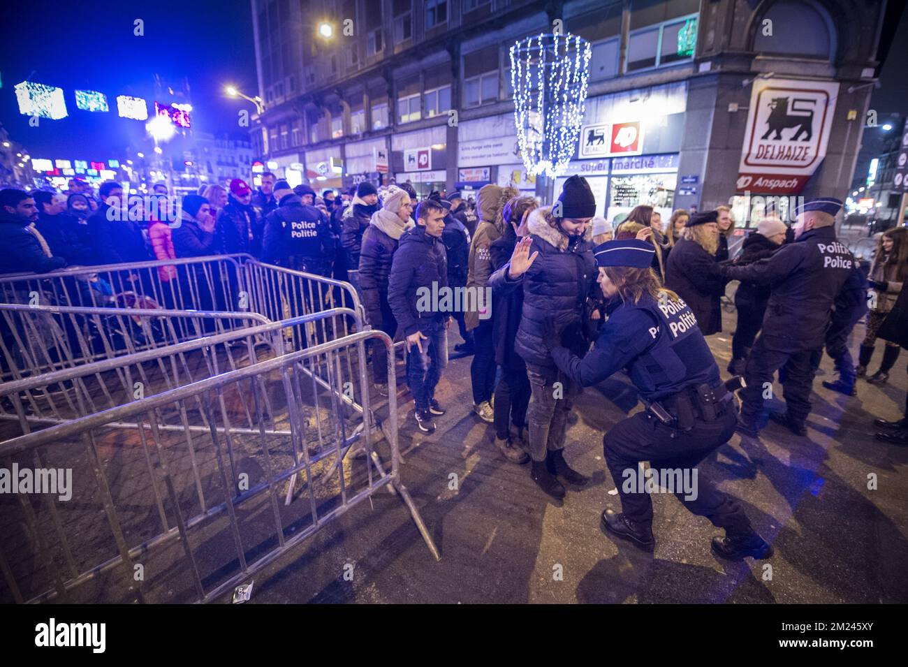 Illustration picture shows security measures during the New Year's eve ...