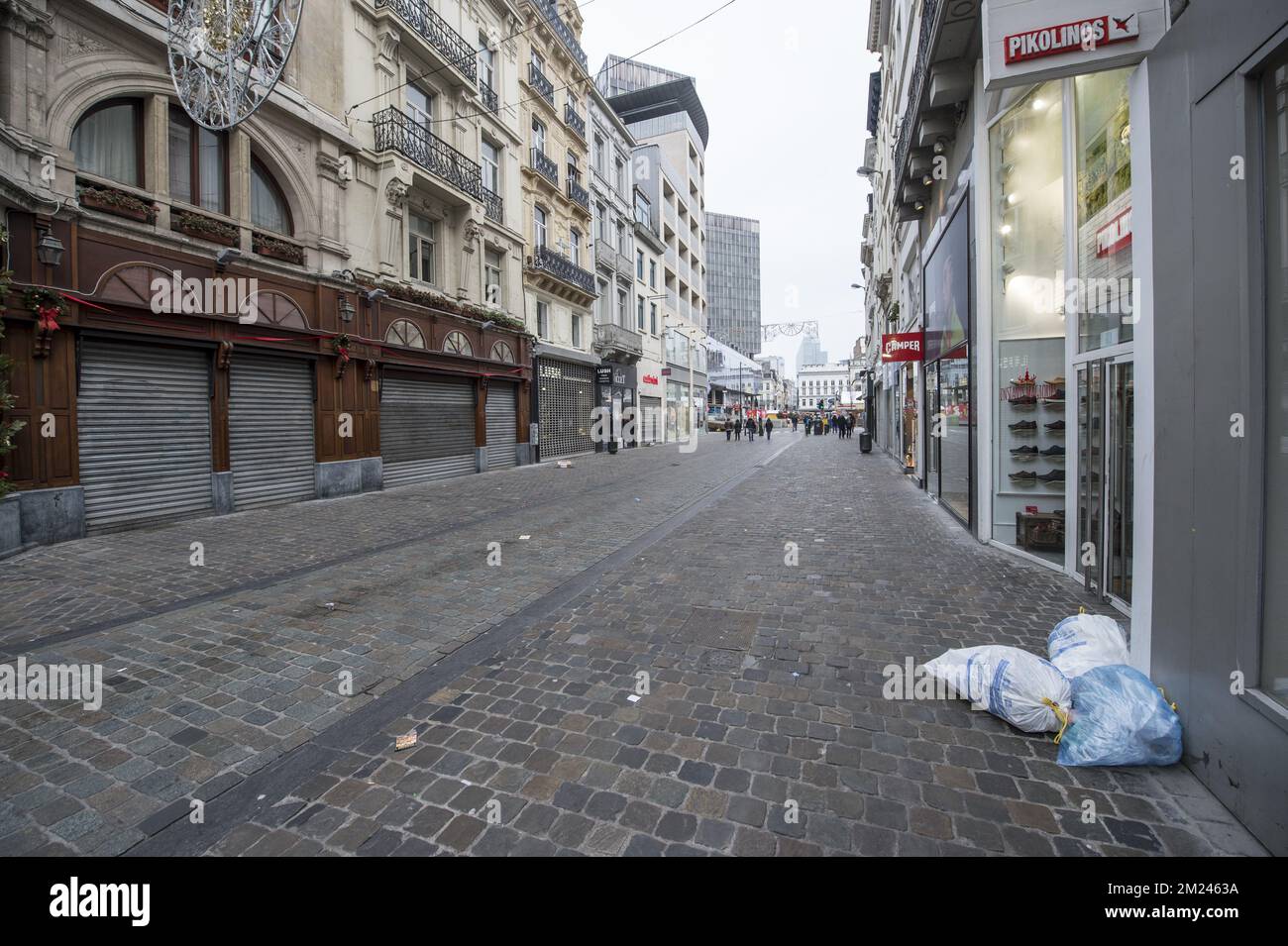 Illustration picture shows closed shops and restaurants on New Year's ...