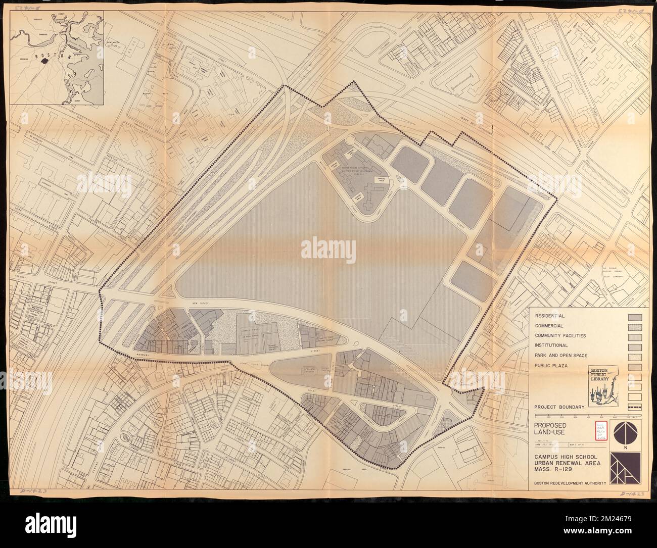 Campus High School urban renewal area Mass. r-129 : proposed land-use ...