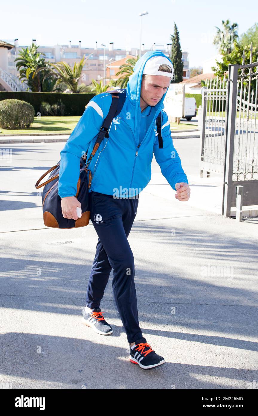 Gent's goalkeeper Jacob Rinne pictured arriving at the hotel on the ...