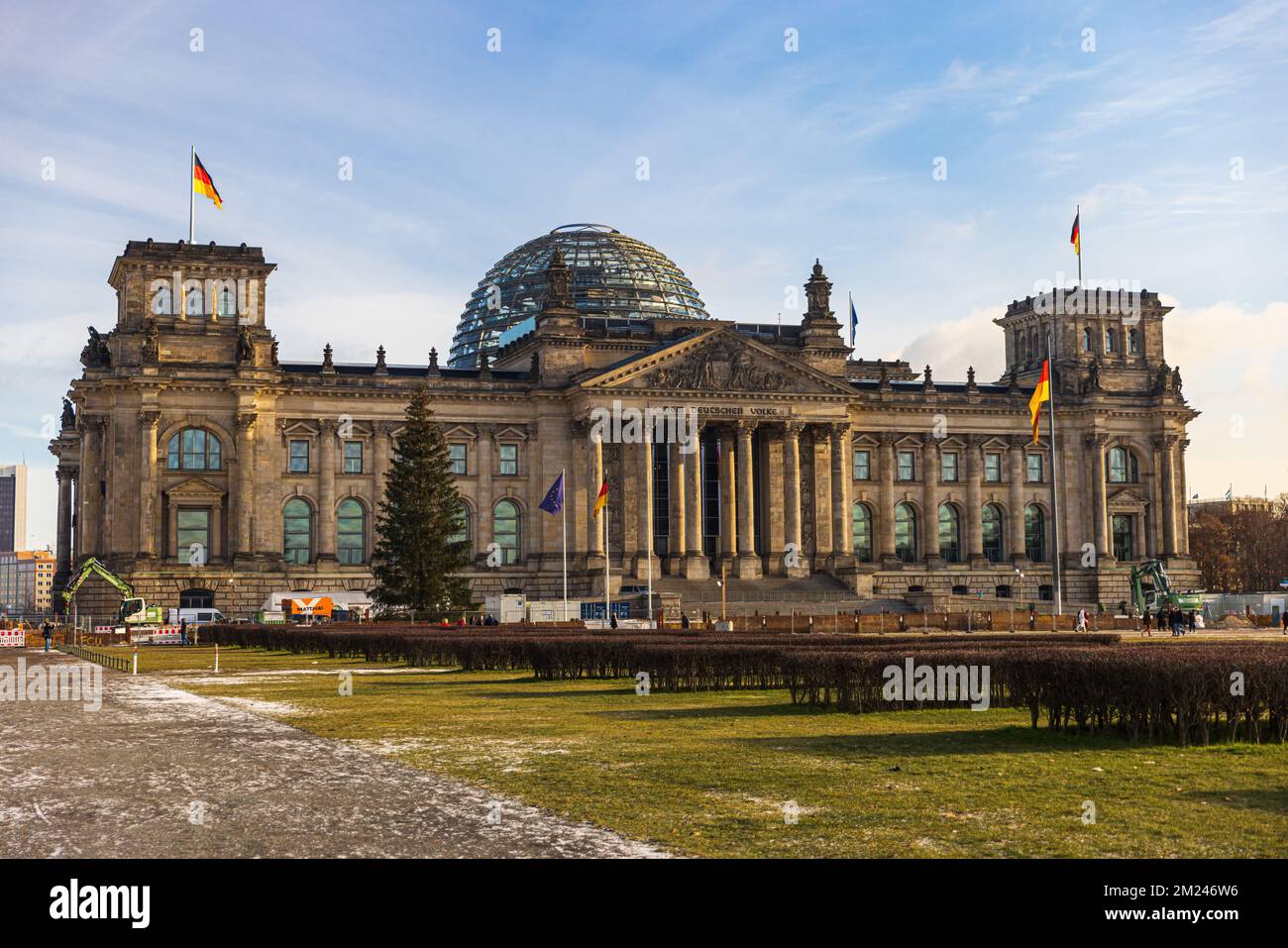 BERLIN GERMANY - DECEMBER, 2022: Front view of the Bundestag Reichstag ...