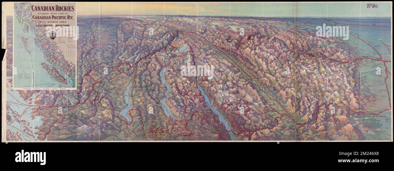 Canadian Rockies showing main line of Canadian Pacific Ry. with branch ...