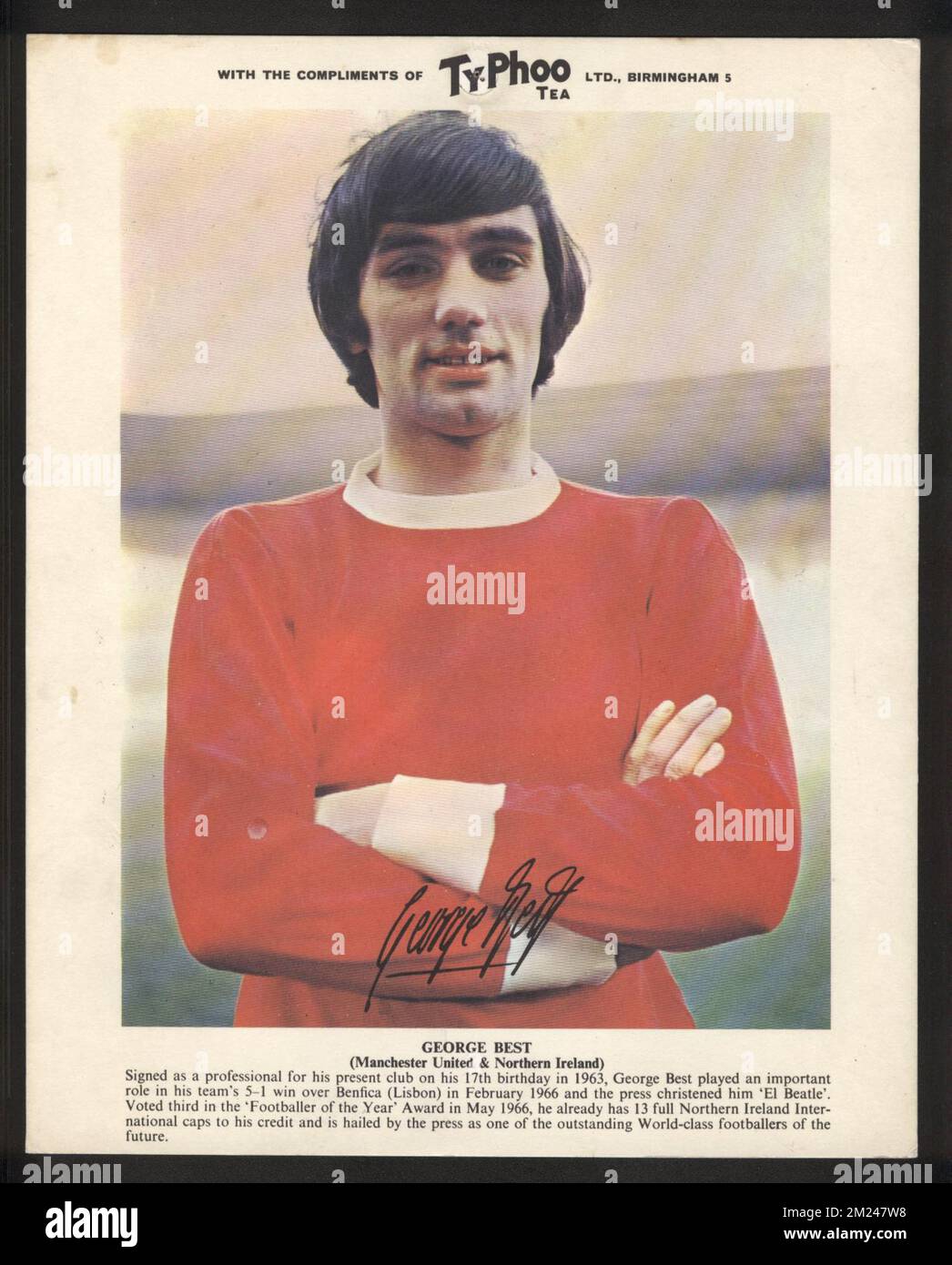 Ty-Phoo Tea Large collectable photograph of George Best ,Manchester ...