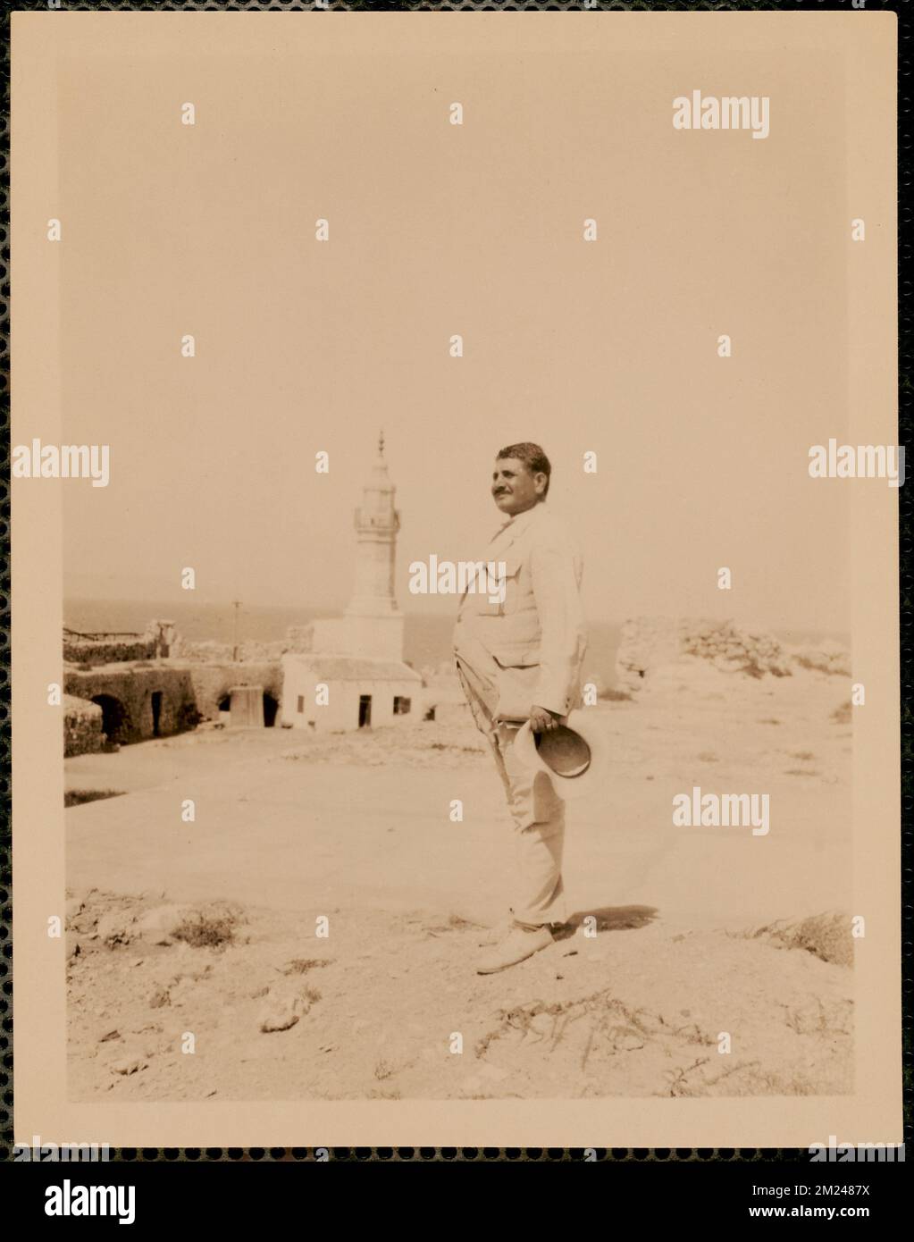Candia - Antonio Cypriotakis looking out to sea from the top of an old ...
