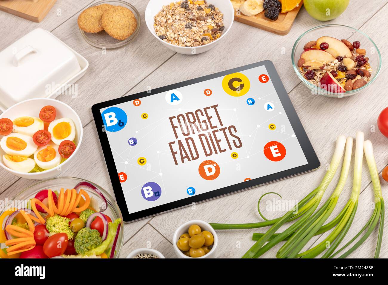 Healthy Tablet Pc compostion concept Stock Photo - Alamy