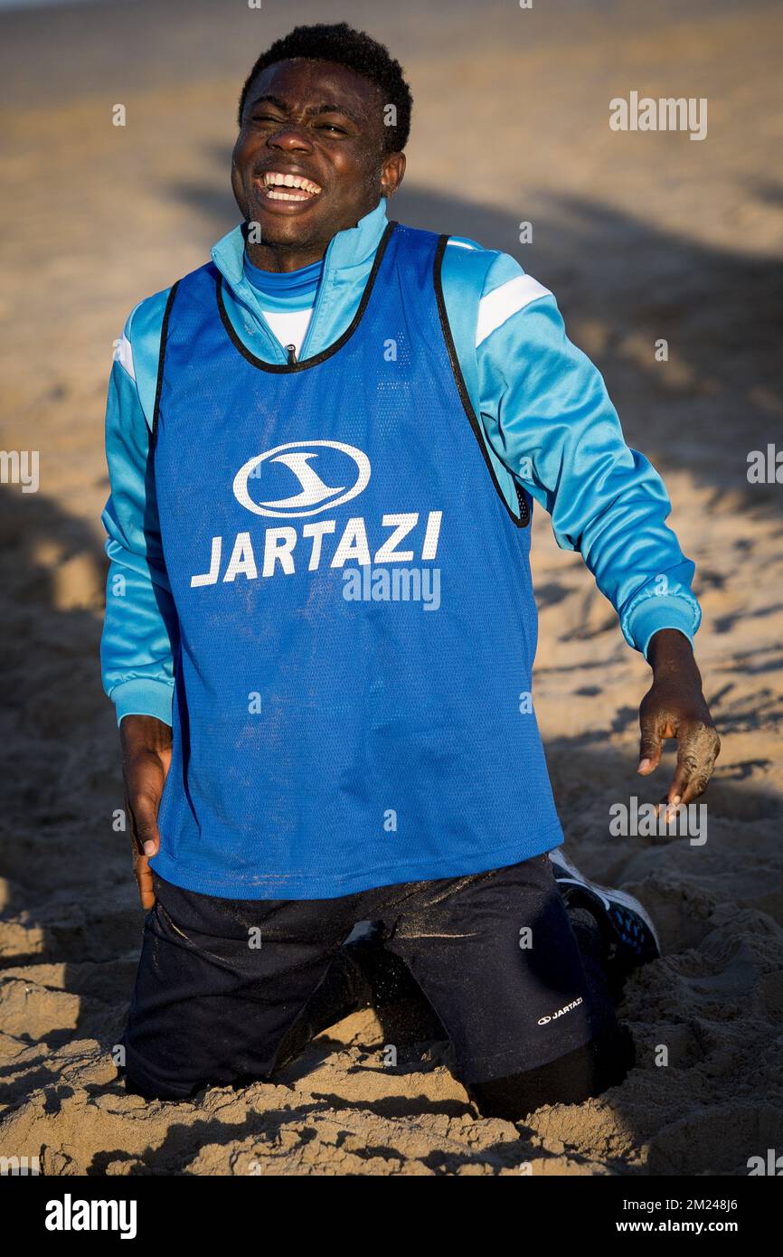 Gent's Moses Simon reacts during the third day of the winter training ...
