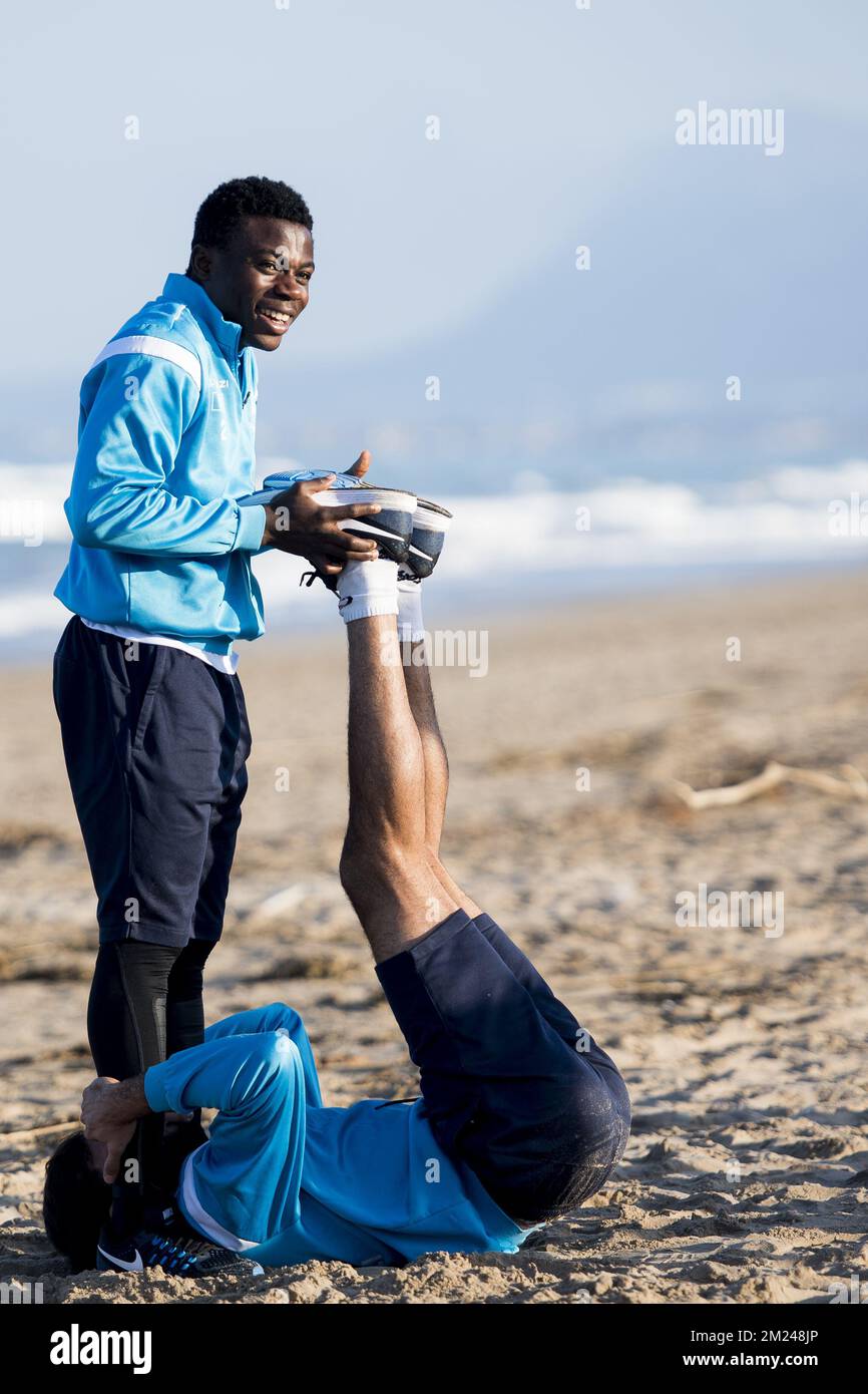 Gent's Moses Simon and Gent's Ofir Davidzada pictured during the third ...