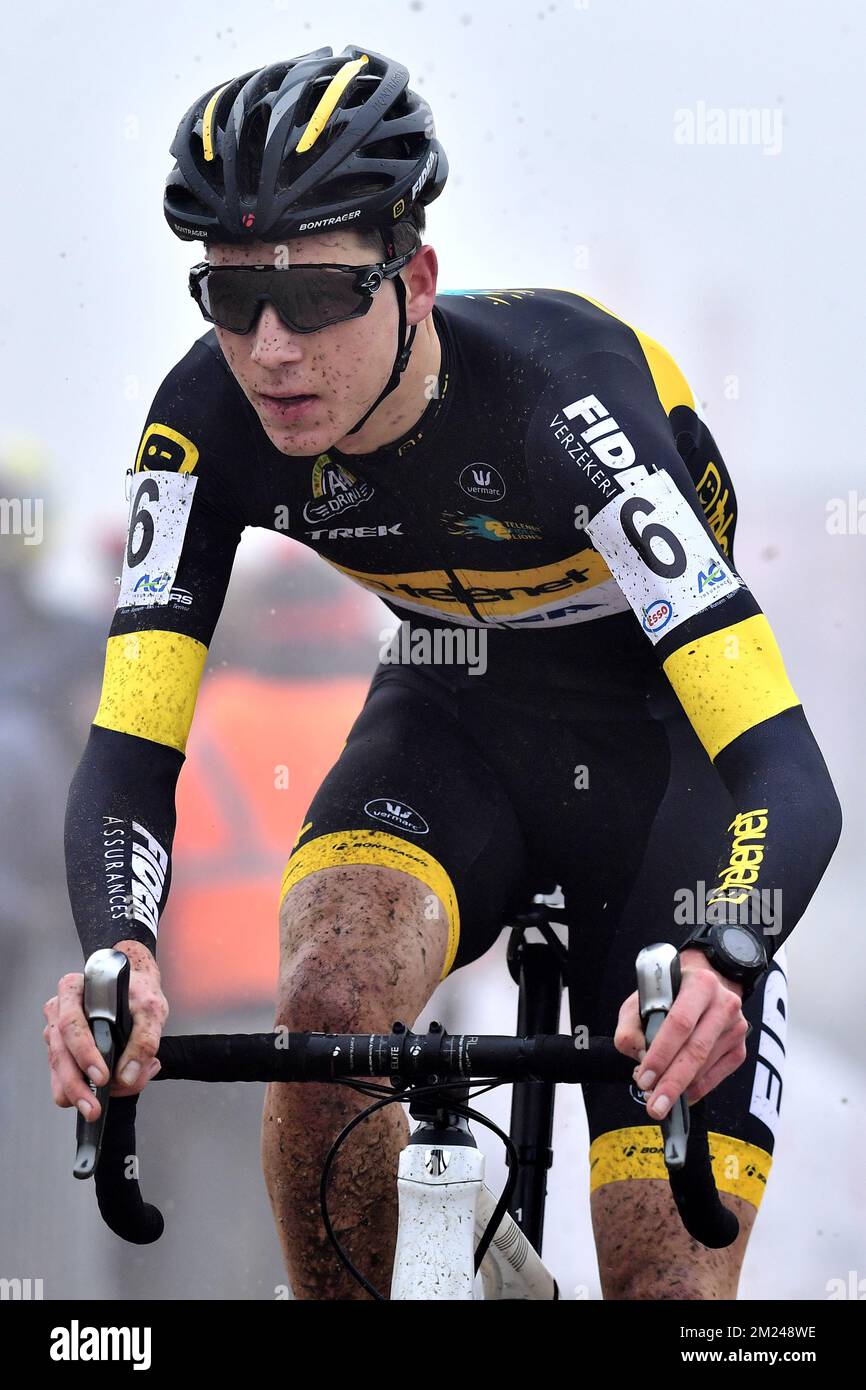 Belgian Nicolas Cleppe pictured in action during the u23 race at the ...