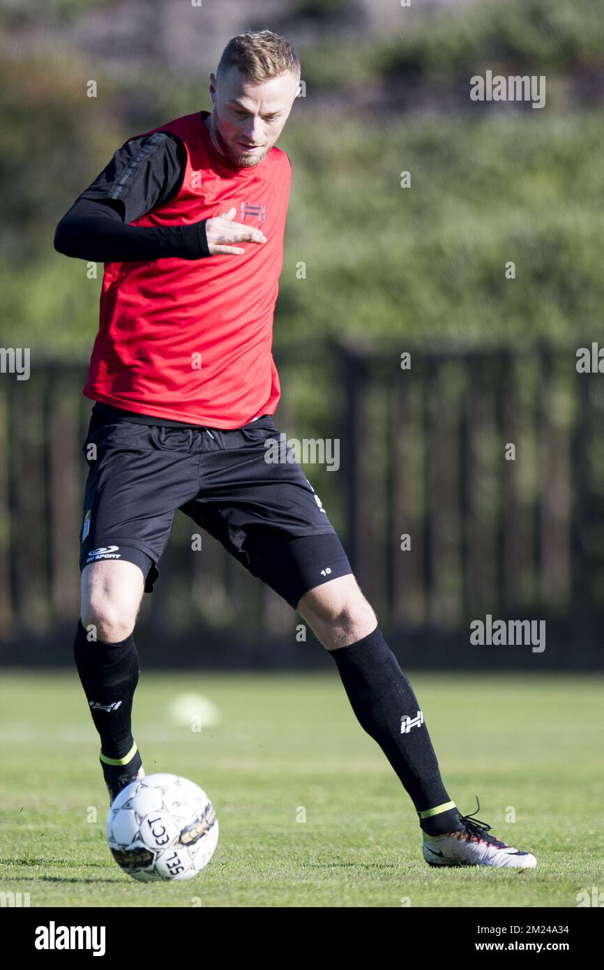 Charleroi's David Pollet pictured in action during the first day of the ...