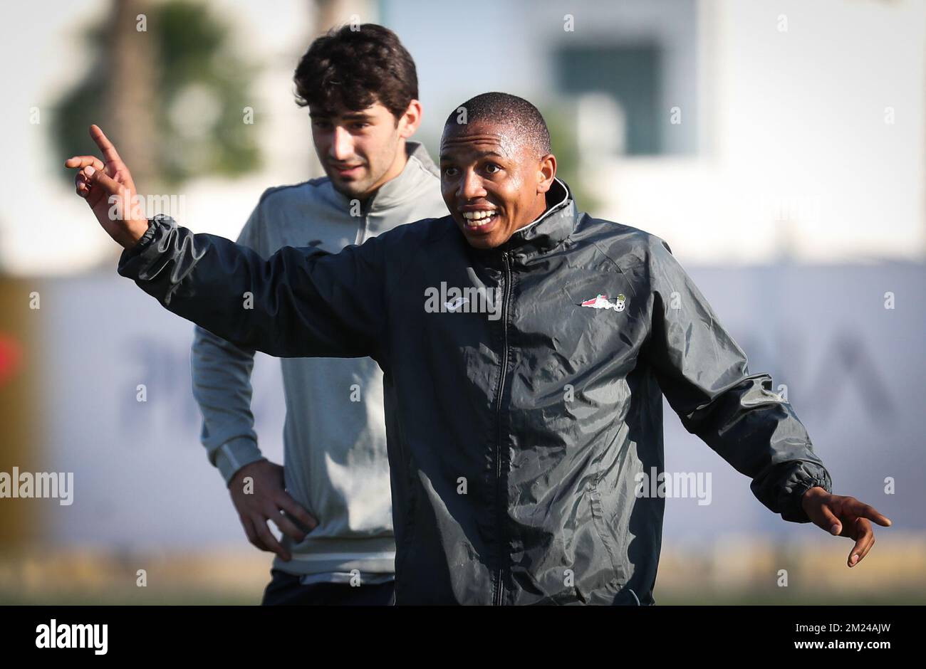 Oostende's Andile Jali gestures during the winter training camp of ...