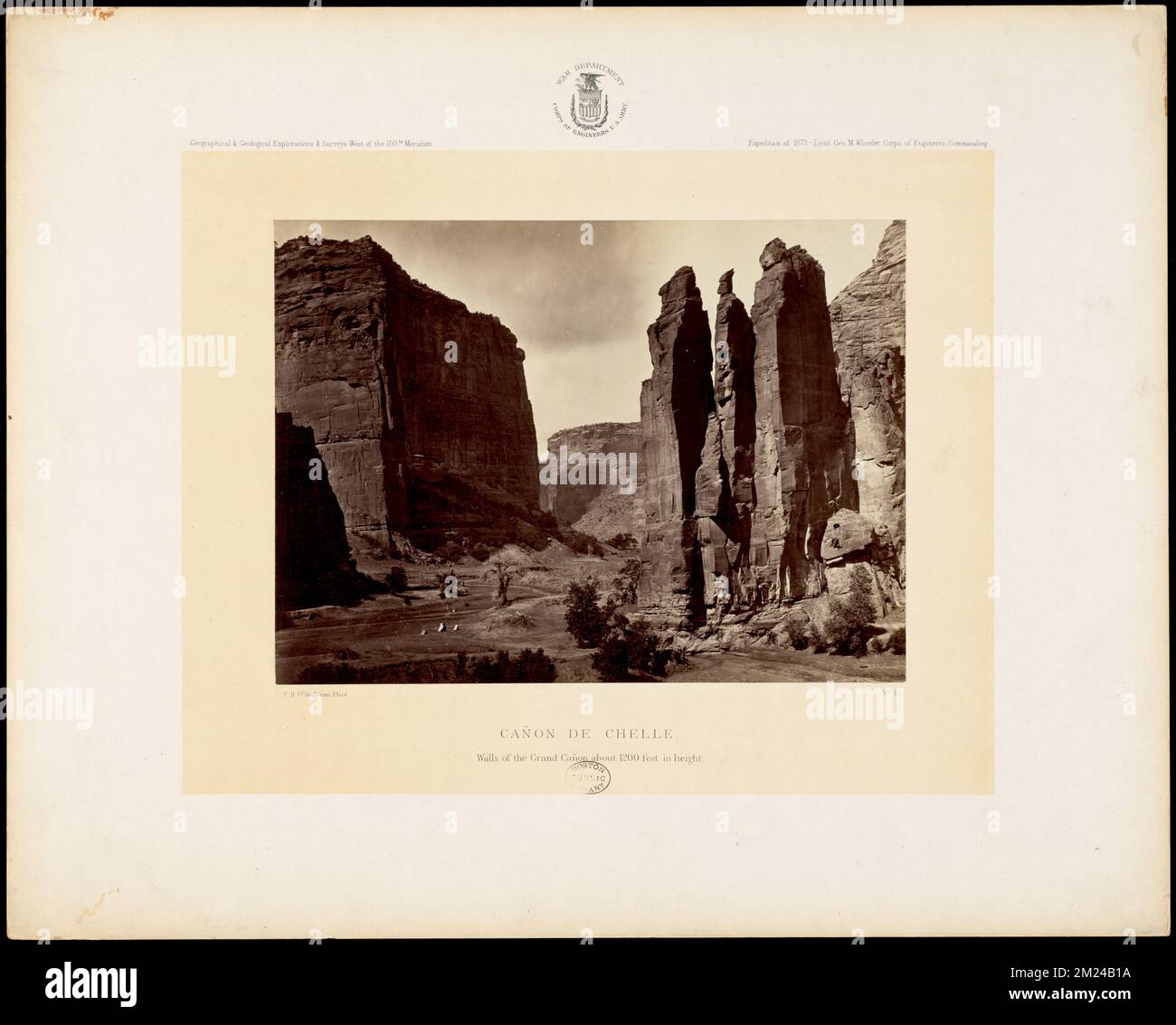 Cañon de Chelle. Walls of the Grand Cañon about 1200 feet in height ...