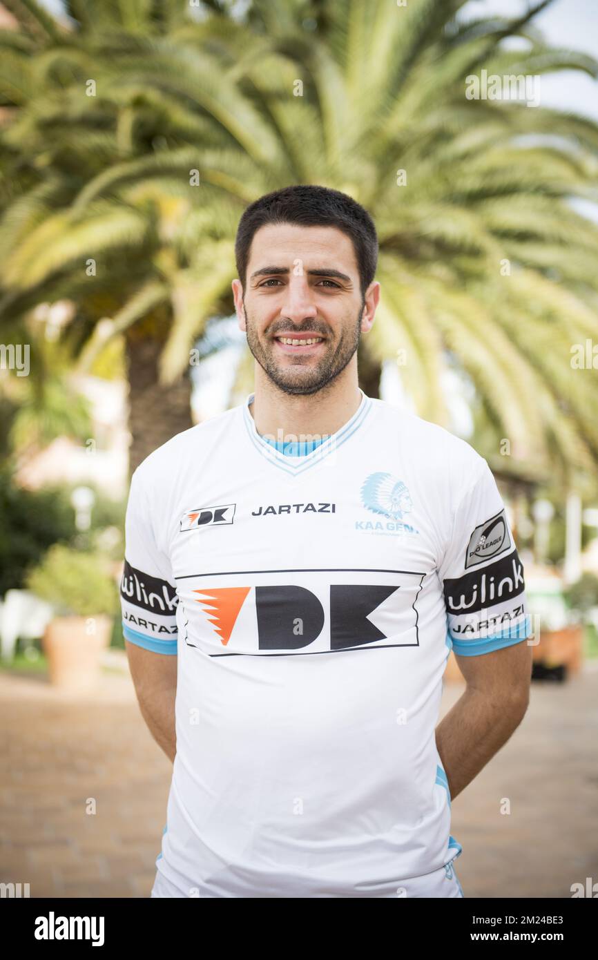 KAA Gent's new player Darko Bjedov poses for the photographer during ...