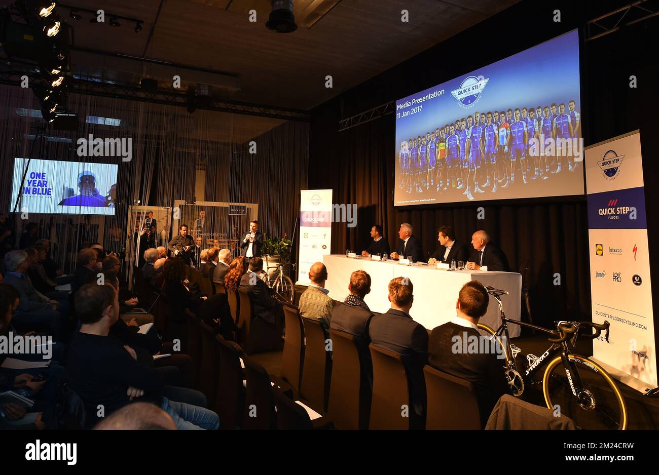 Illustration picture taken during the team presentation of cycling team ...