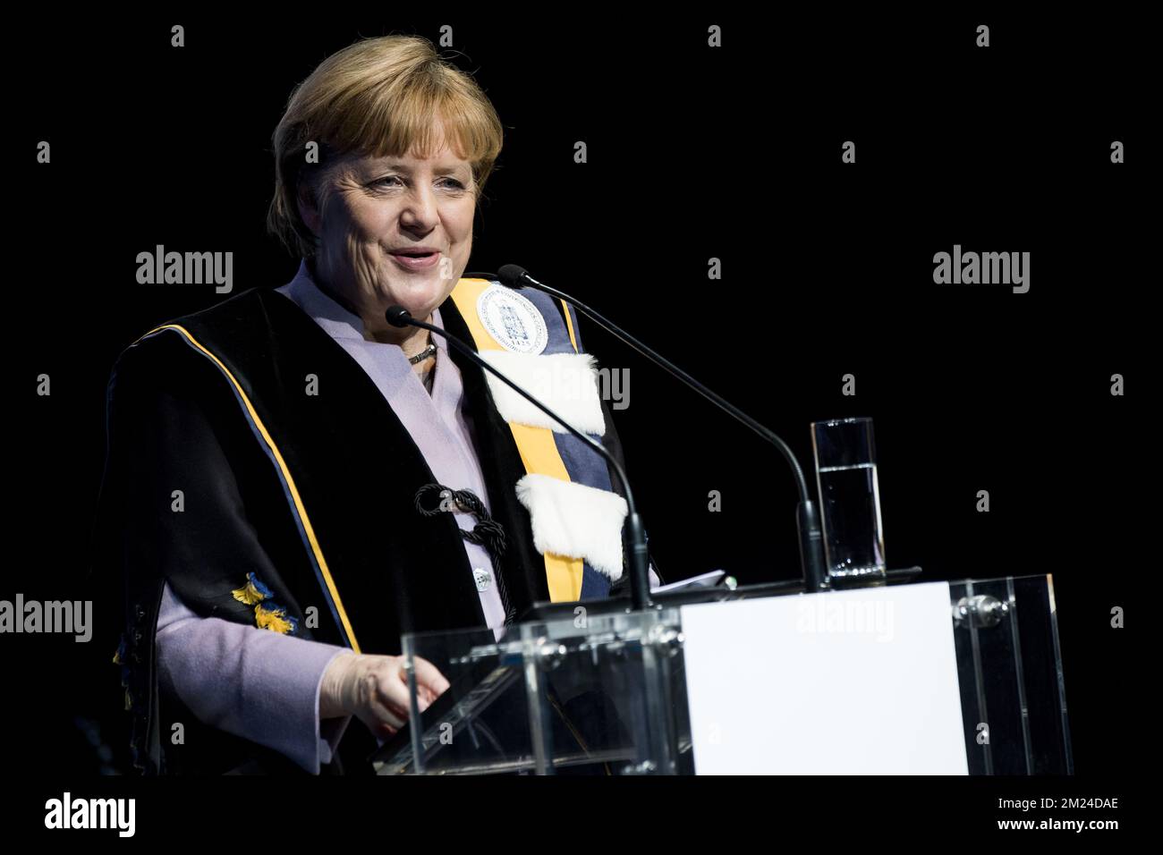 Germany Chancellor Angela Merkel pictured during the Doctor Honoris ...