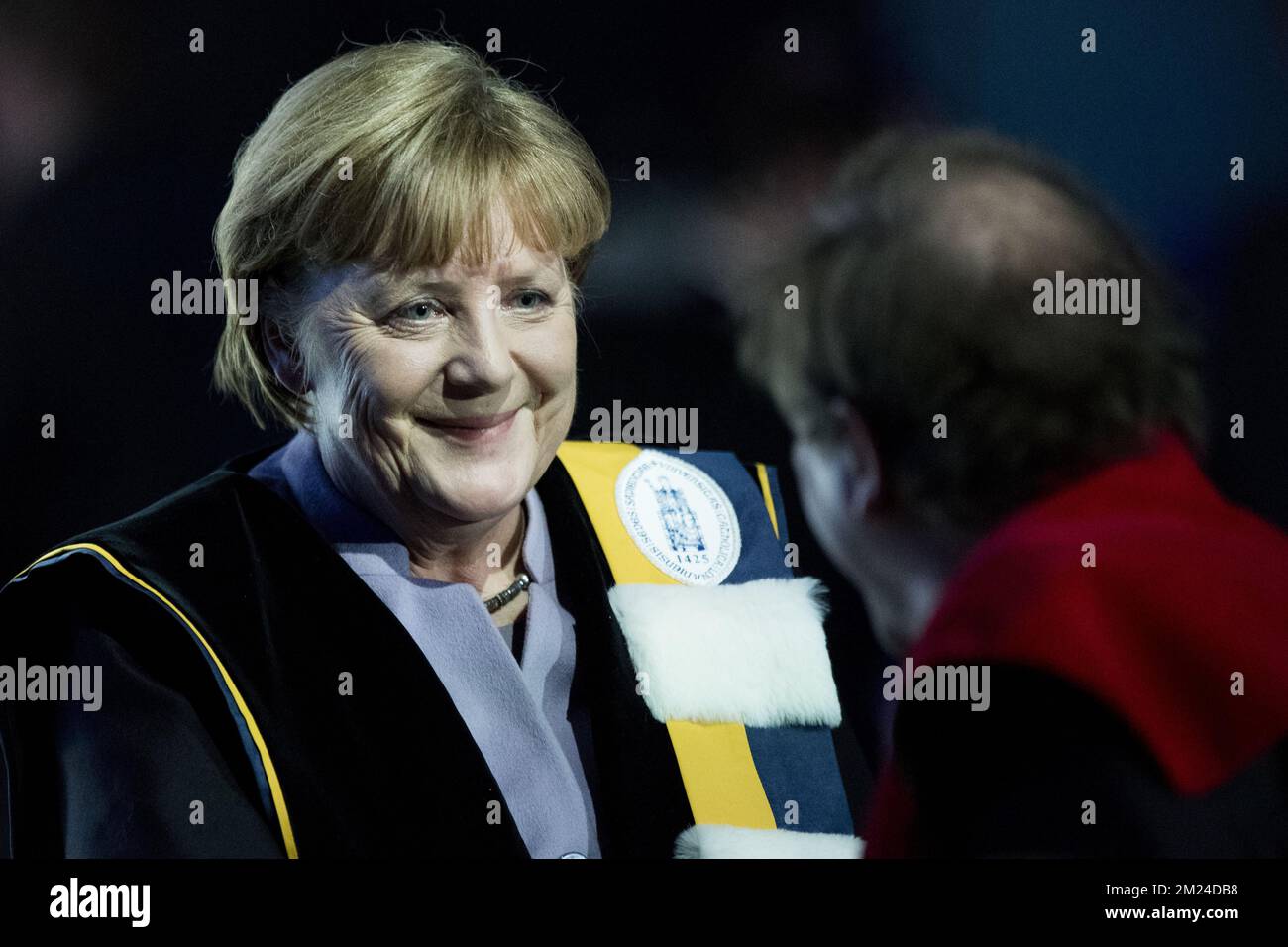 Germany Chancellor Angela Merkel and Rector of the KU Leuven university ...