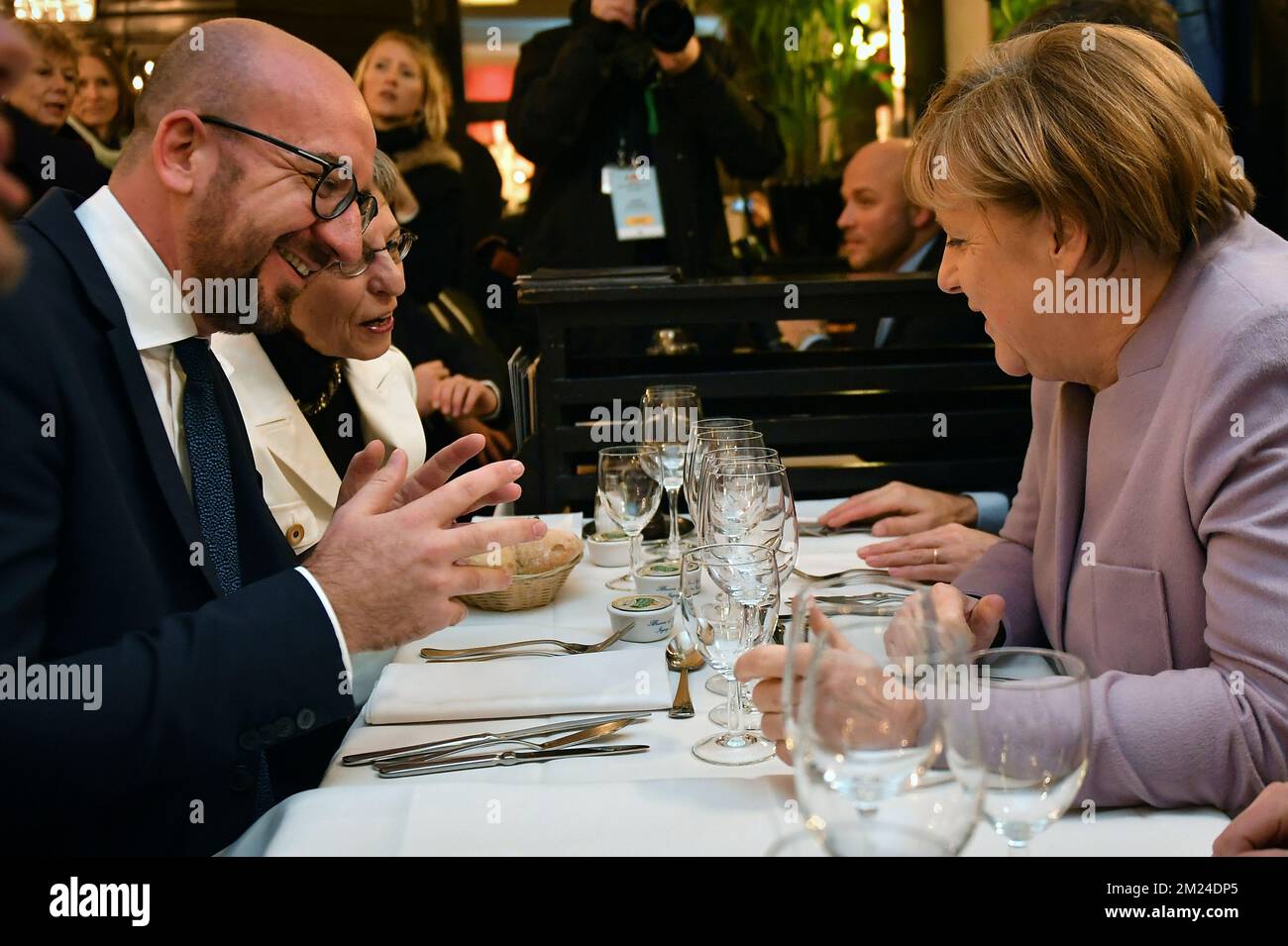Belgian Prime Minister Charles Michel and Germany Chancellor Angela ...