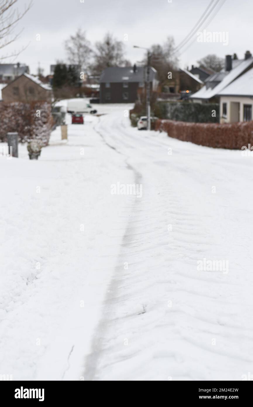 Illustration picture shows streets covered with snow as cold ...