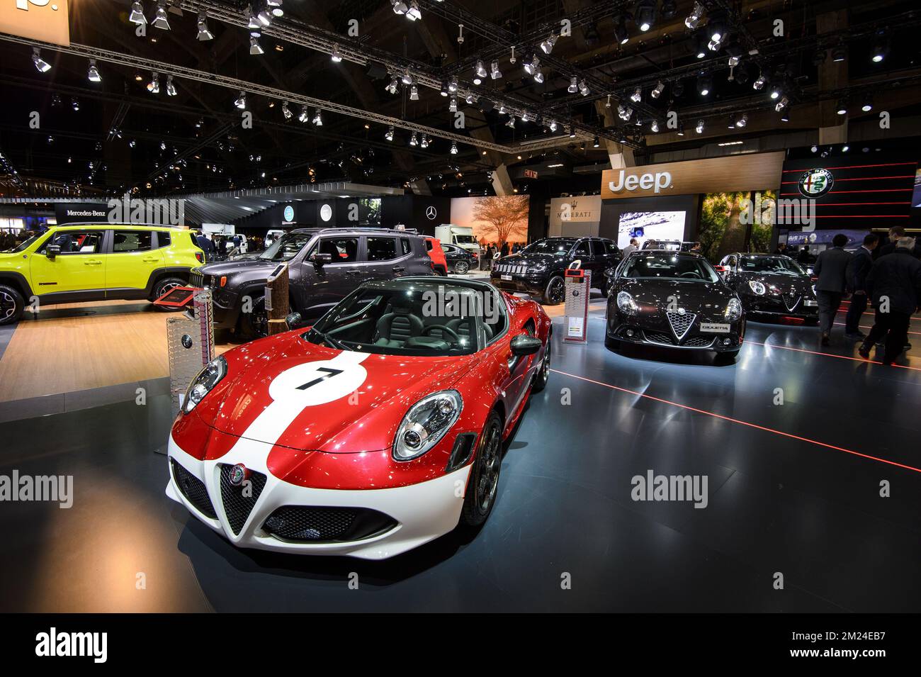 Illustration picture shows the Alfa Romeo stand at the opening of the ...