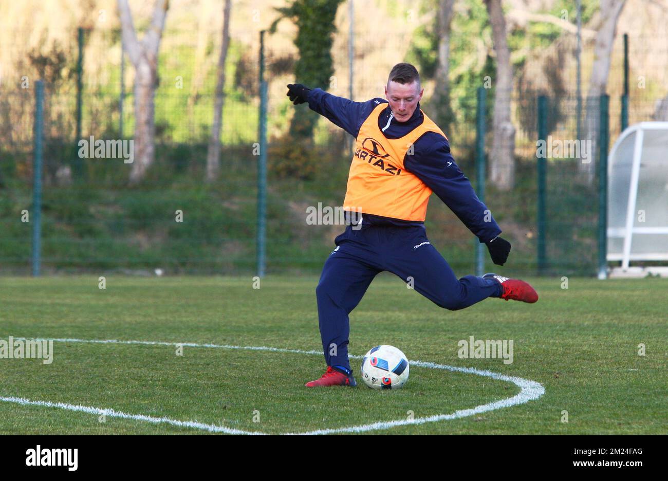 Illustration picture shows a training of first division soccer team KAA ...