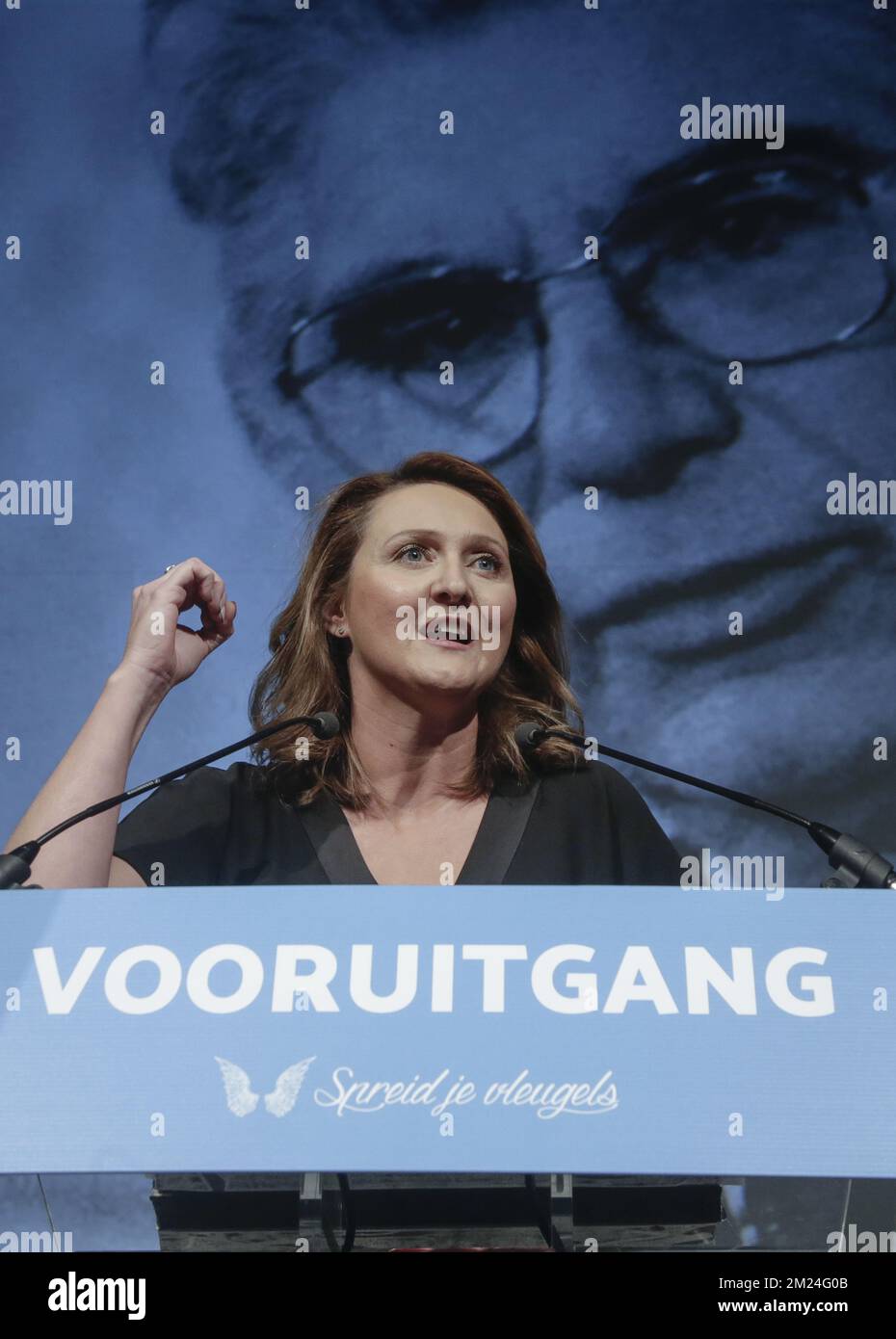 Open Vld chairwoman Gwendolyn Rutten delivers a speech at the new year ...