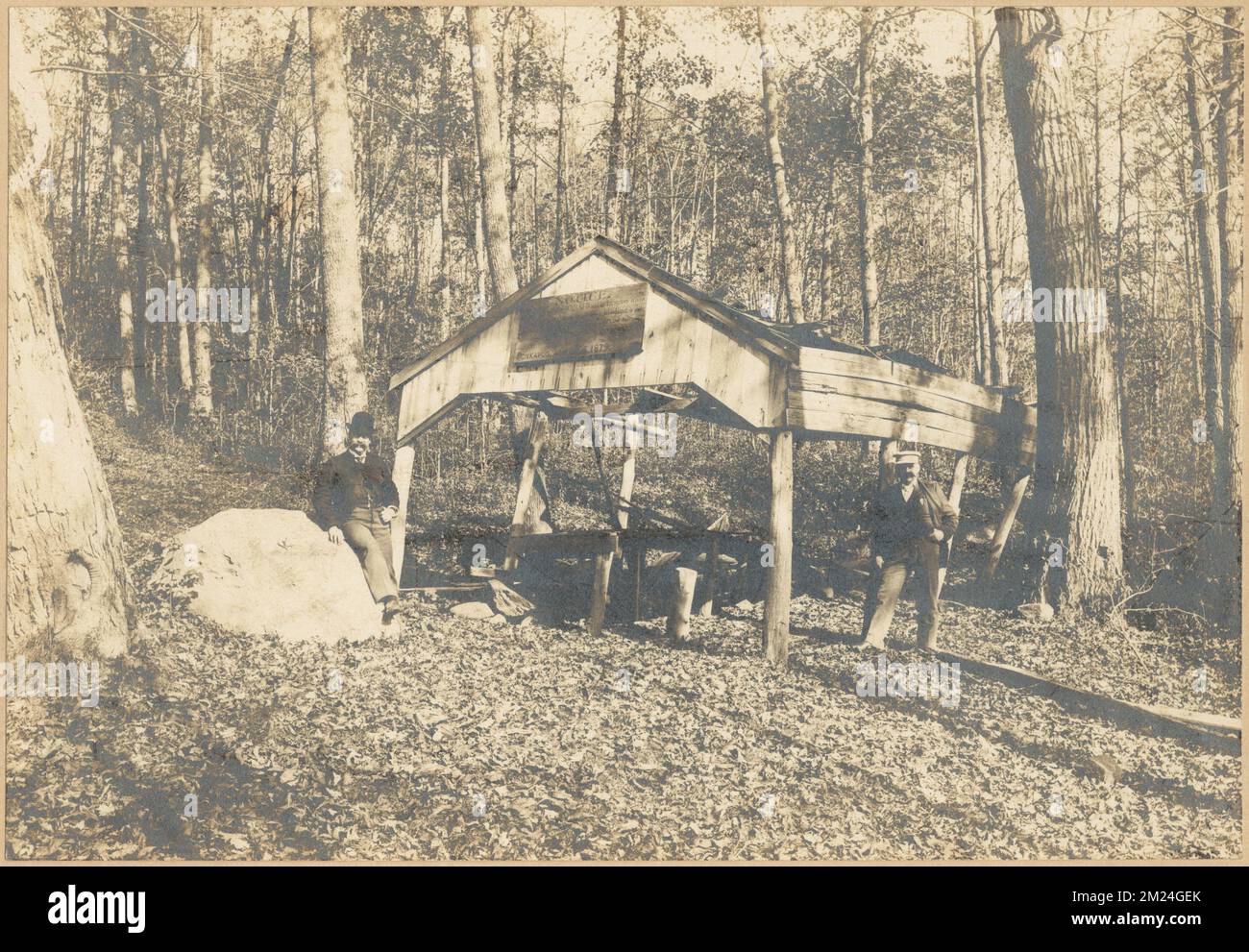 Capt. Tucker's old cook house, Ponkapoag Pond , Outdoor cookery. The ...