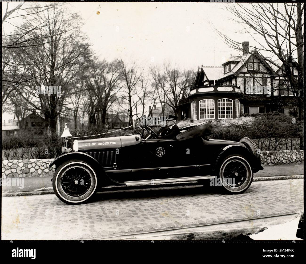 Car of the Brockton Fire Chief in front of Mayor Keith's home ...