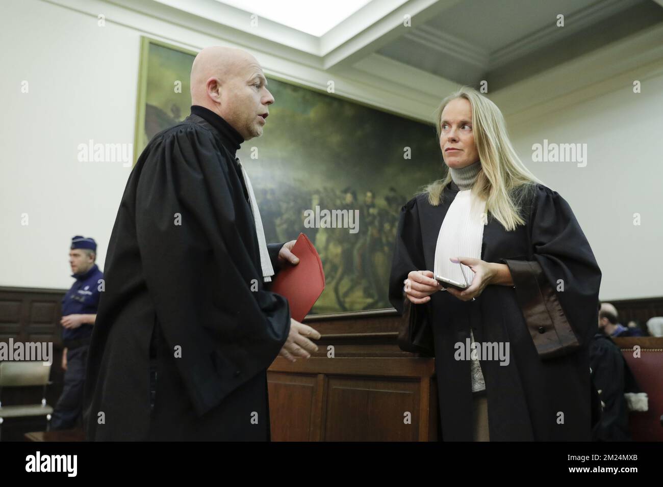 Lawyer Sven Mary and Lawyer Nathalie Gallant pictured during the first ...
