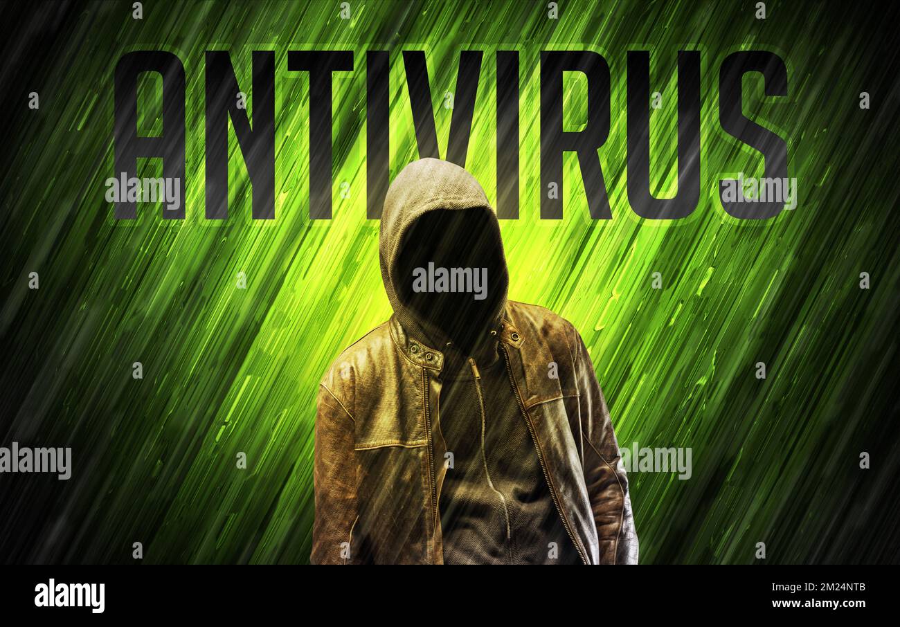 Mysterious man with security concept Stock Photo - Alamy