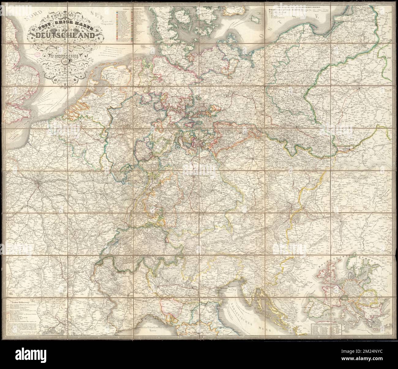 Carl Jügel's post u. reise karte von Deutschland und den nachbar ...